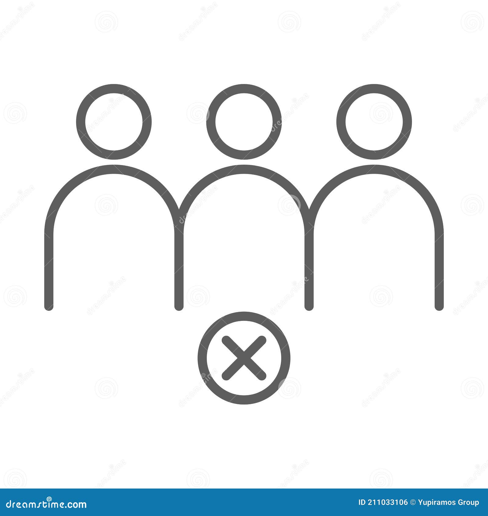 Coronavirus Covid 19 Avoid Crowded Places Line Icon White Background ...