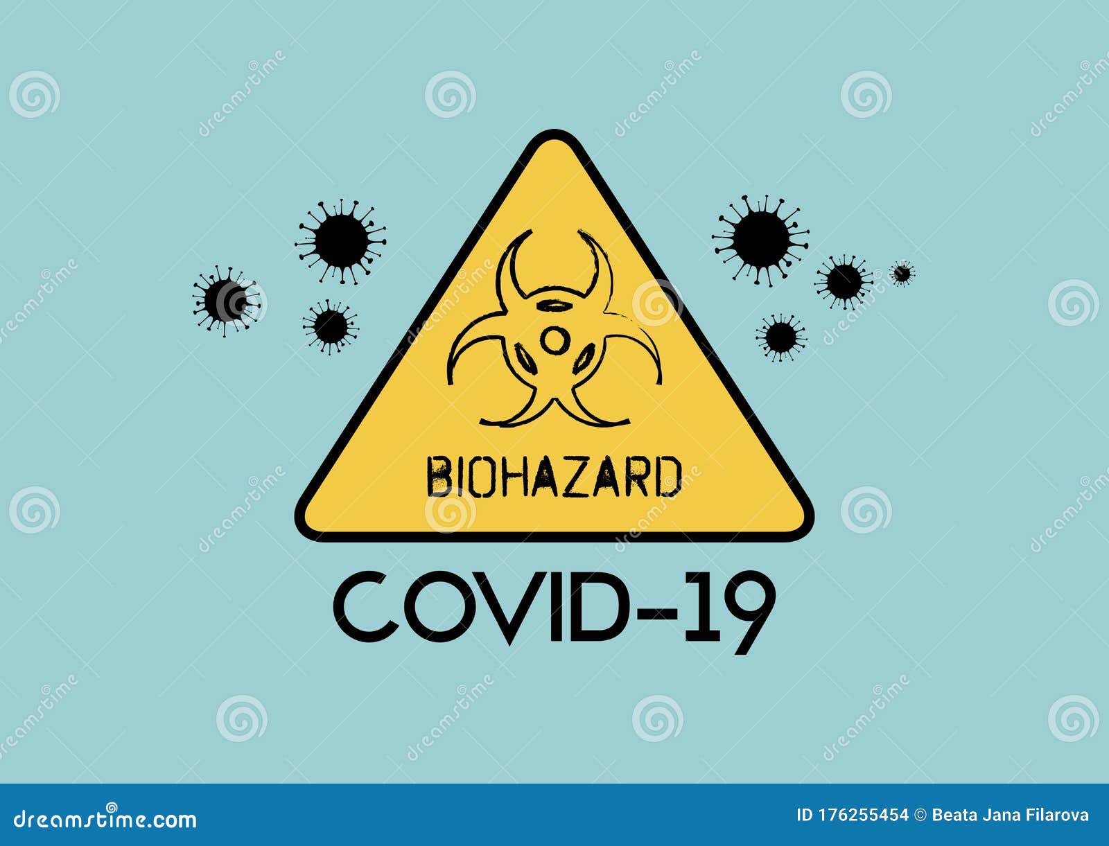 Coronavirus Disease COVID-2019 with Biohazard Symbol Vector Stock ...