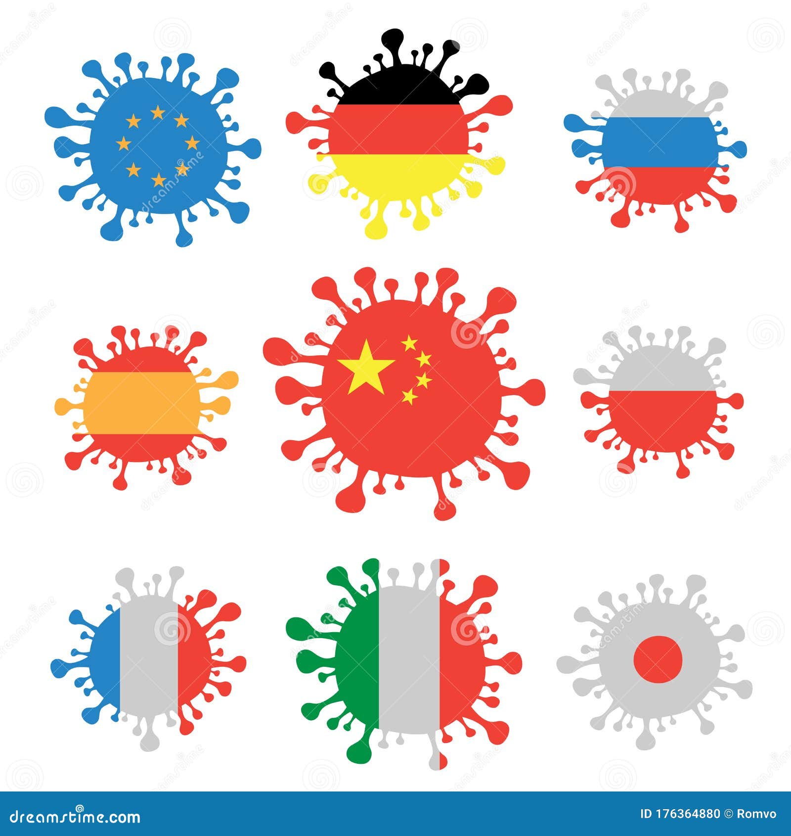 Coronavirus Covid-19 Flag Country Icon Stock Vector - Illustration of ...