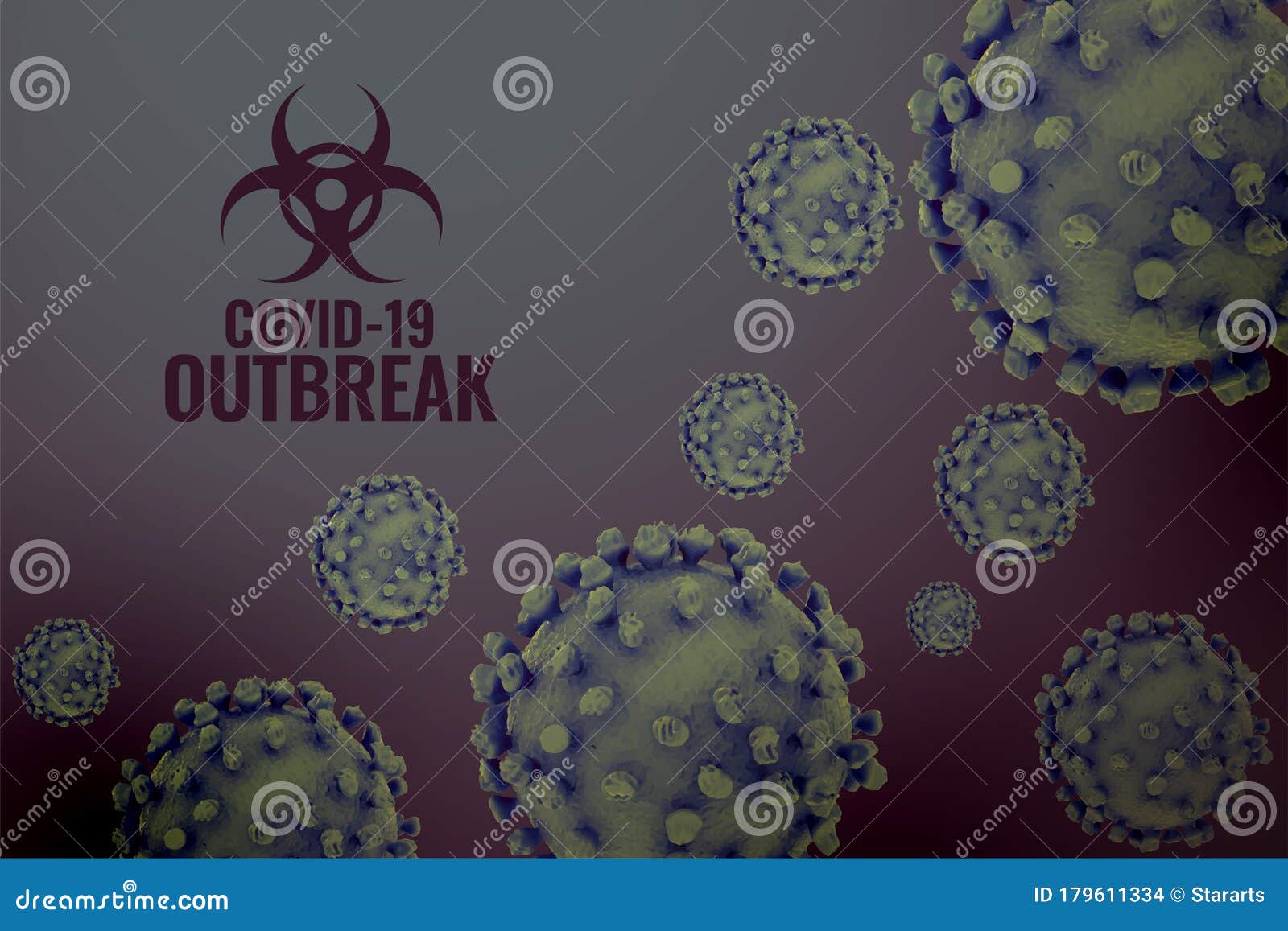 Coronavirus Covid19 Infection Spread Background with Floating Virus ...