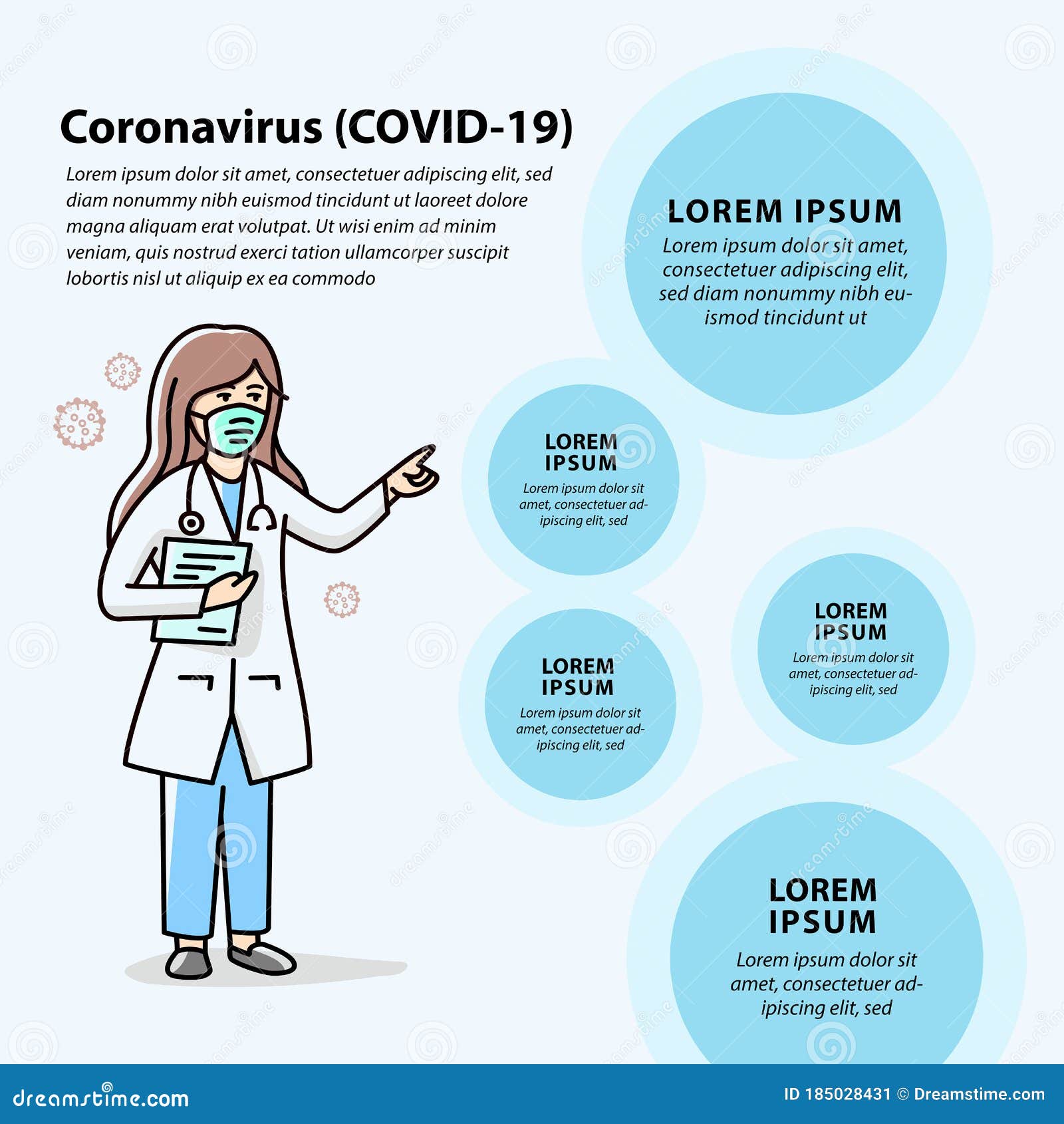 Coronavirus COVID-19 Infographic Vector Stock Vector - Illustration of ...