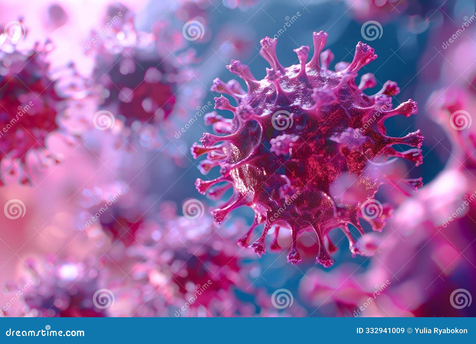 Coronavirus Covid 19 Microscopic Virus Cell Spreading Infection Stock ...