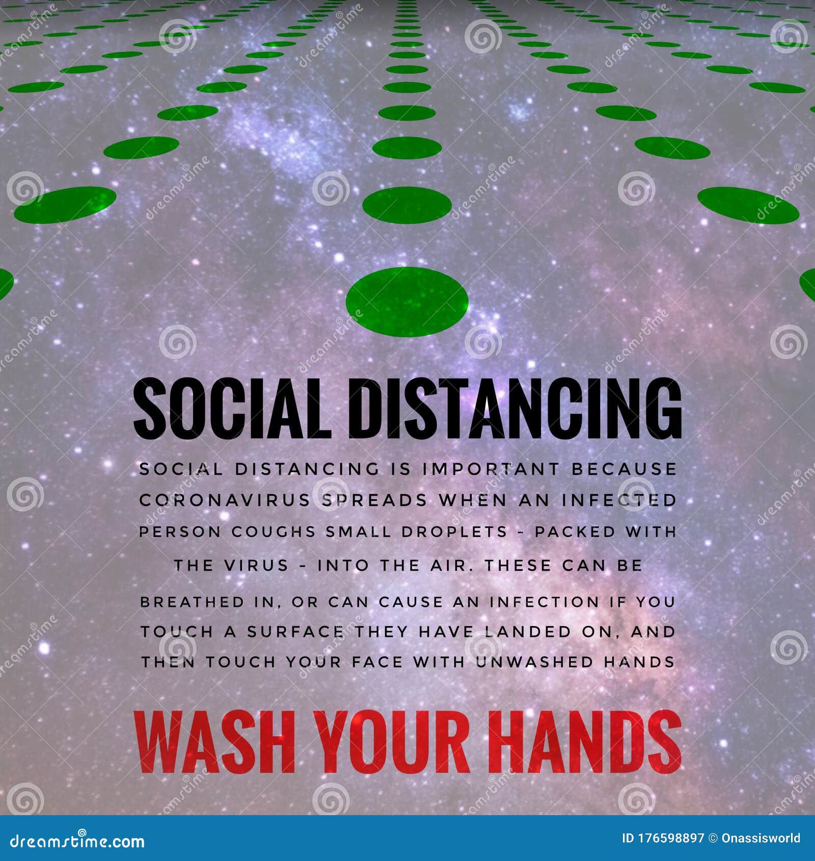 Covid-19 Outbreak Messages Social Distancing & Wash Hands Stock Image ...
