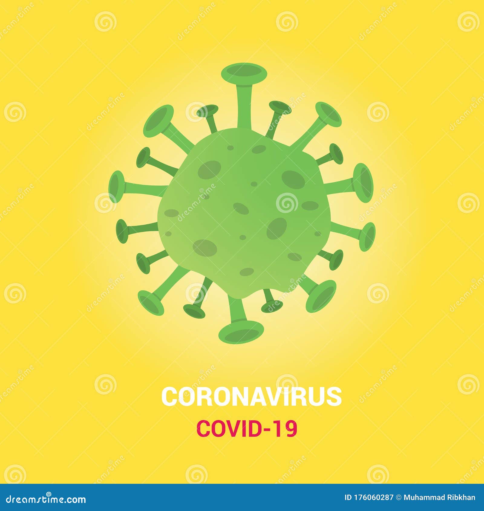 Coronavirus Covid-19 Poster Single Isolated with Yellow Background with ...