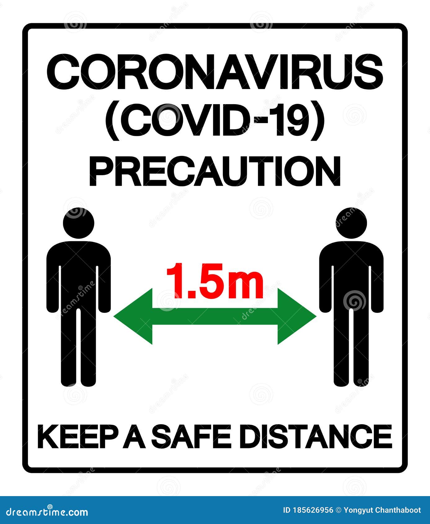 Coronavirus Covid-19 Precaution Keep a Safe Distance Symbol Sign ...