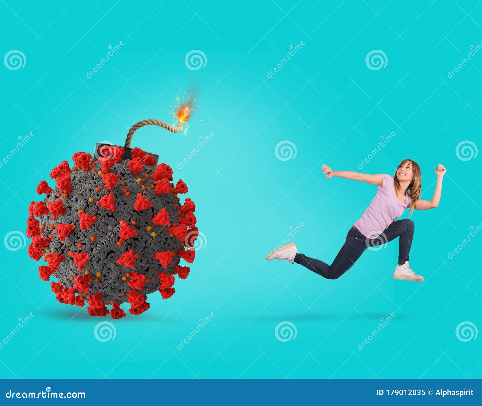 Coronavirus Covid-19 Ready To Explode Like a Bomb. Concept of ...