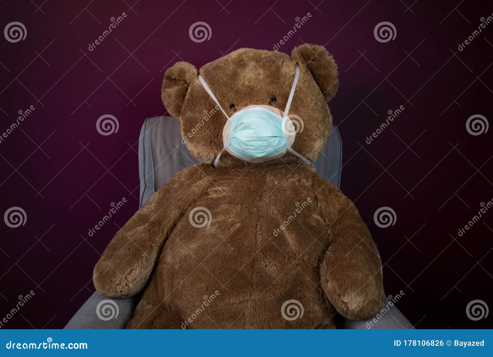Teddy Bear in Protection Mask Stock Photo - Image of brown, quarantine ...