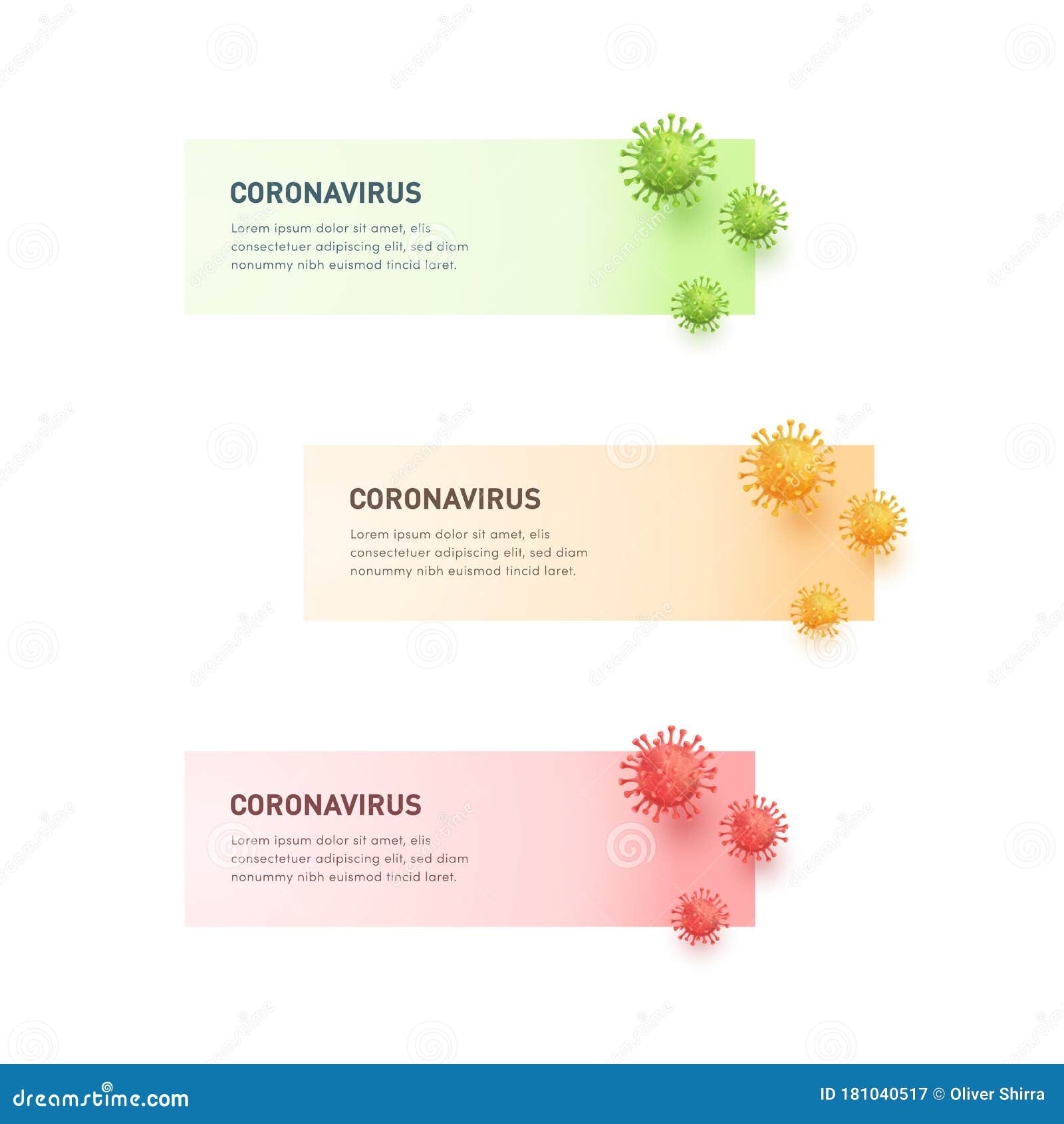 Coronavirus Covid-19 Text Box Set Virus Illustration Stock Vector ...