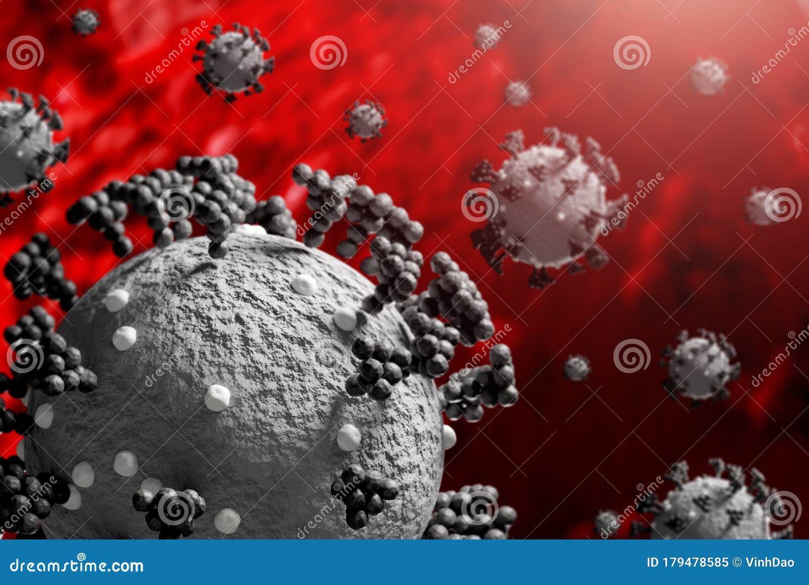 Coronavirus Covid-19 Under Microscope Rendering Stock Illustration ...