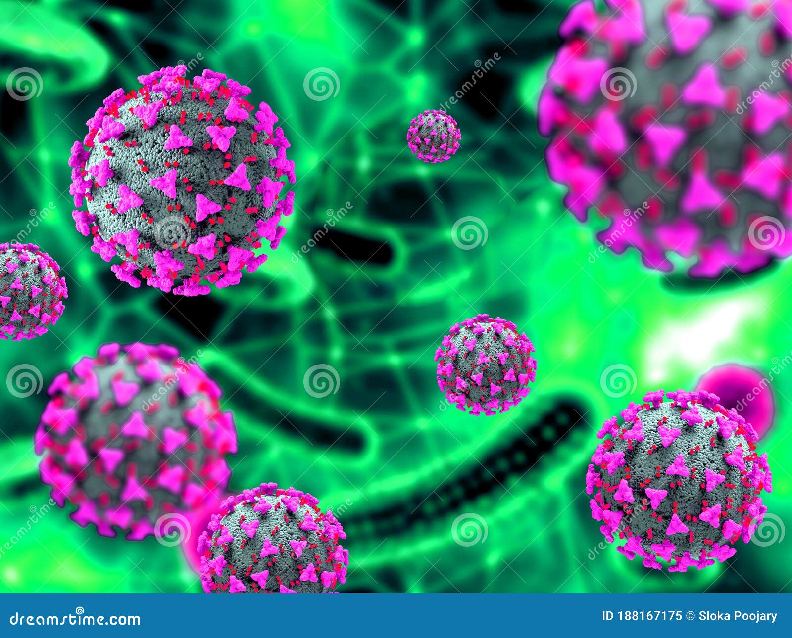 Coronavirus COVID-19 Under the Microscope. Sars-CoV-2 Background Stock ...