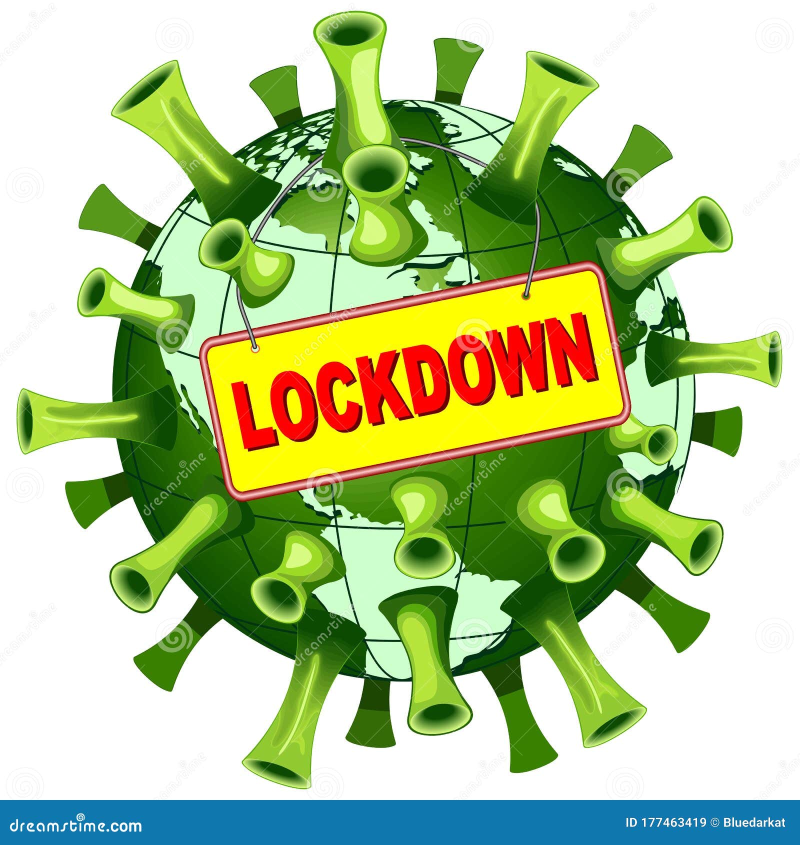 Coronavirus Covid-19 World Lockdown Panel Vector Illustration Isolated ...