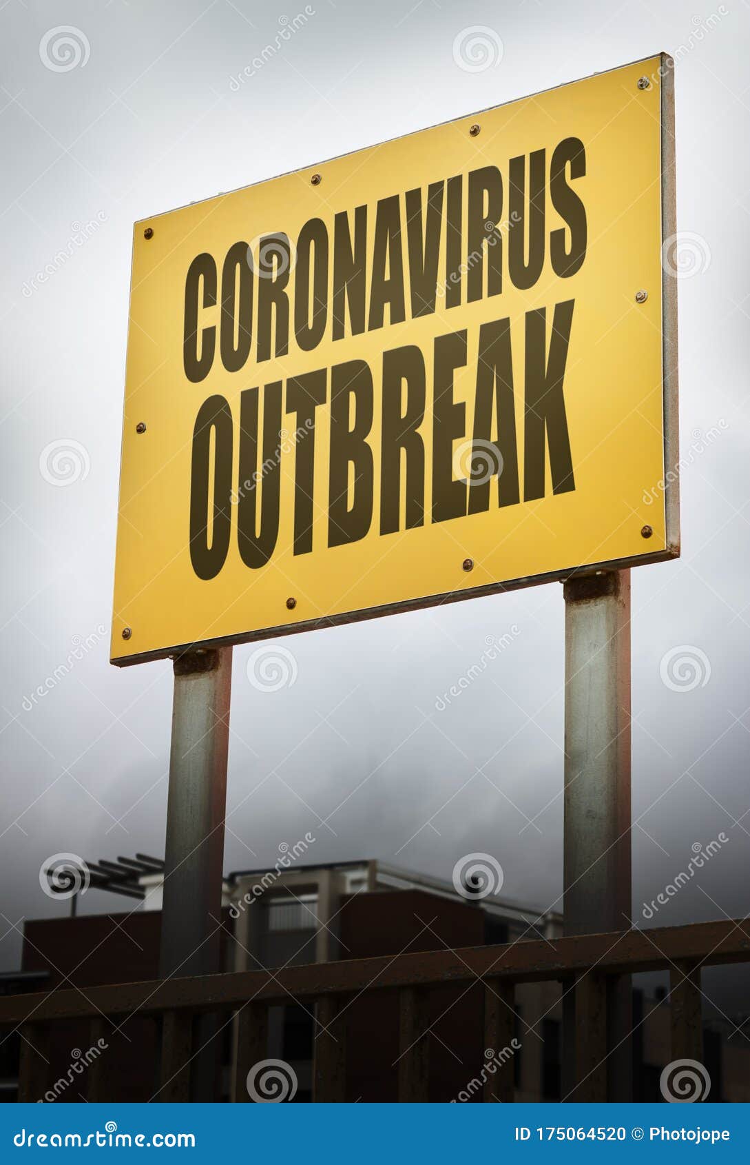 Coronavirus Disease Outbreak Yellow Warning Sign Stock Photo - Image of ...