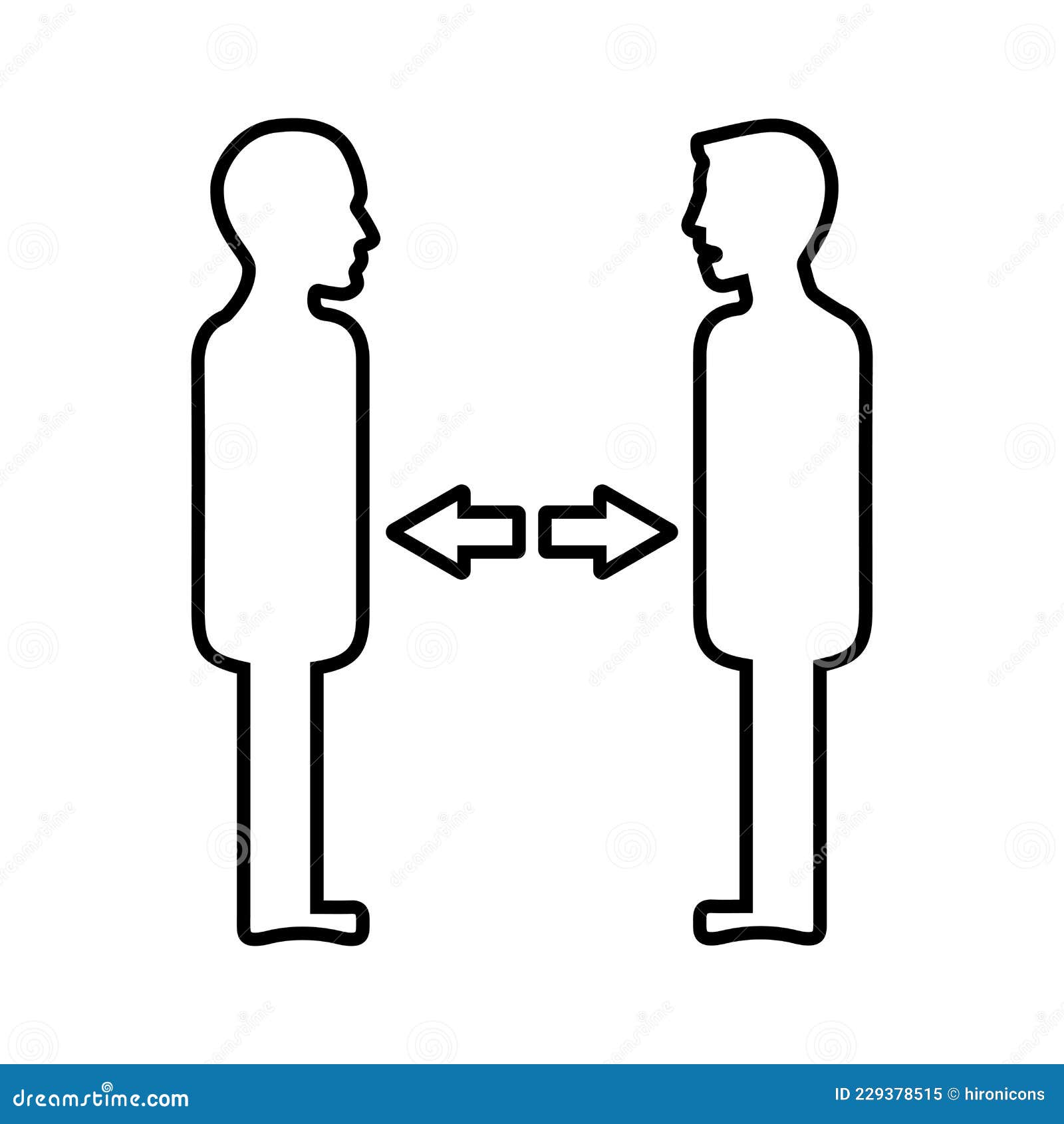 Coronavirus, Distance Outline Icon. Line Art Vector Stock Vector ...