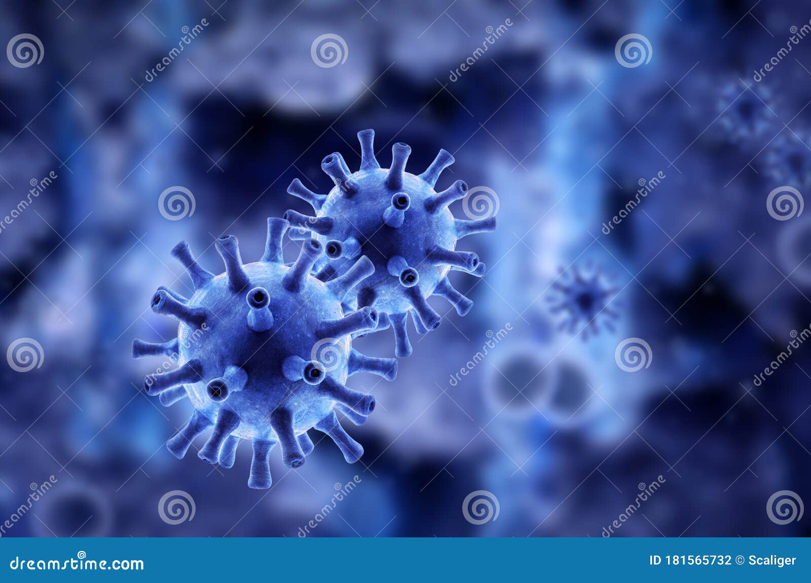 Coronavirus or Flu Germs Inside Cell, SARS-CoV-2 Corona Virus Under ...