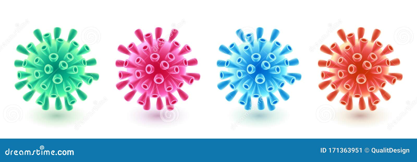 Coronavirus, Flu Virus, Pathogen Microorganism, Isolated on White ...