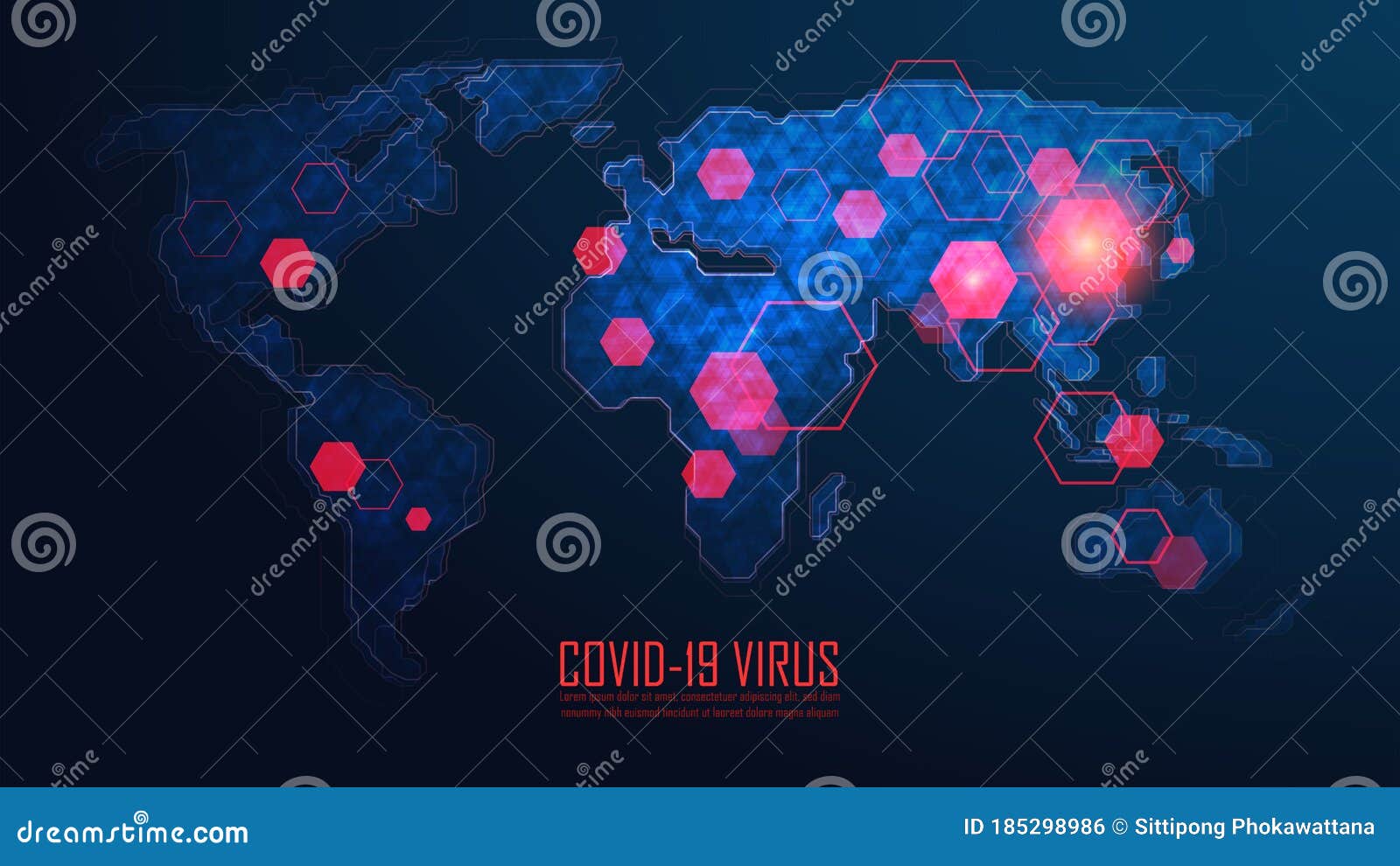 Coronavirus Global Pandemic Outbreak on Global Map Stock Vector ...