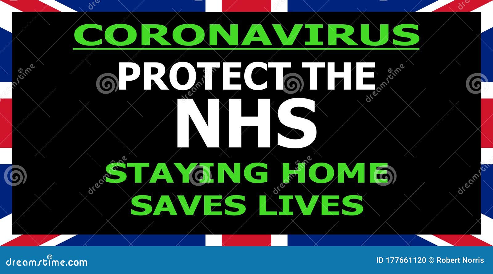 Coronavirus Graphic Stating Protect the NHS Stock Illustration ...