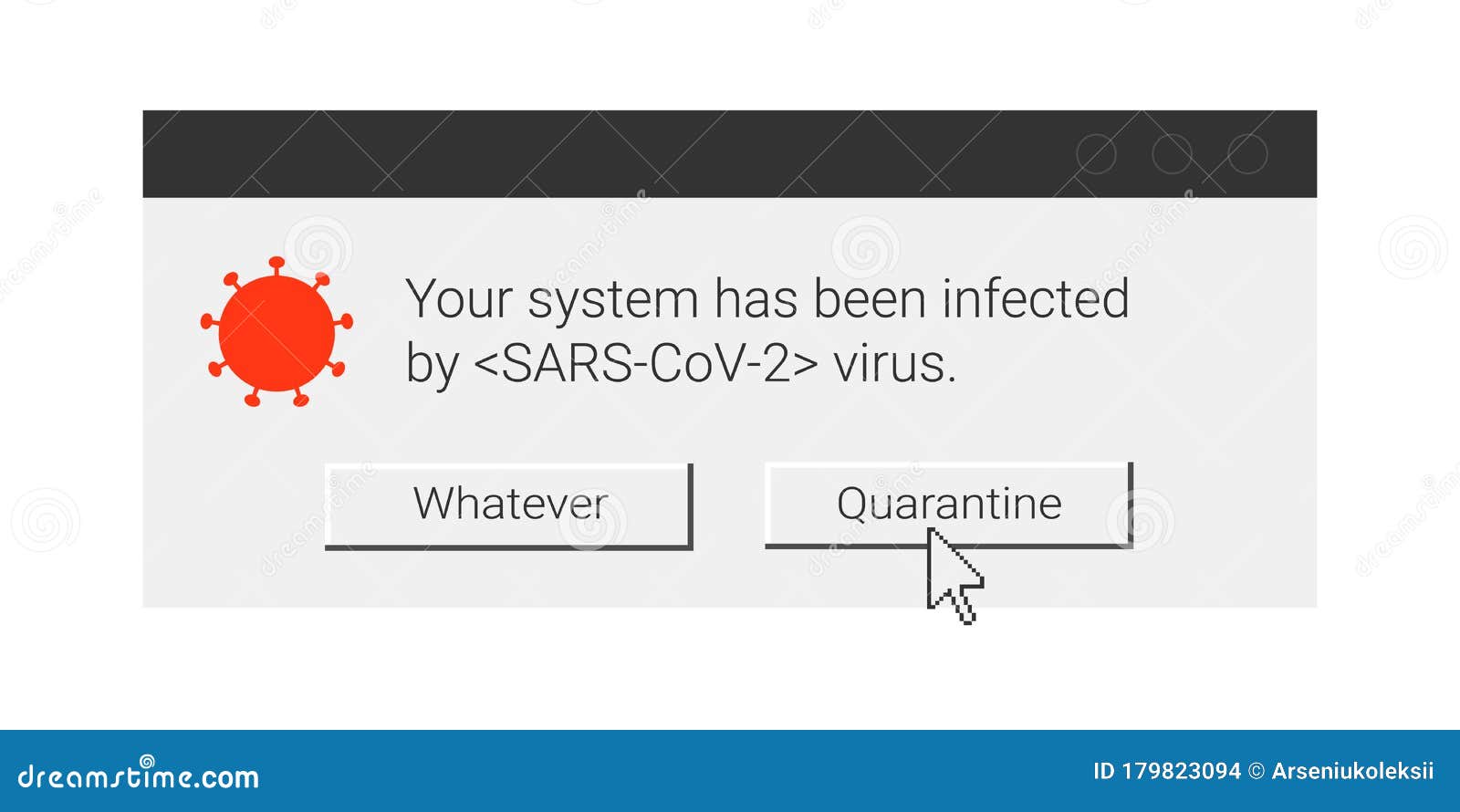 Coronavirus Infection Hazard Alert Message. Stock Vector - Illustration ...