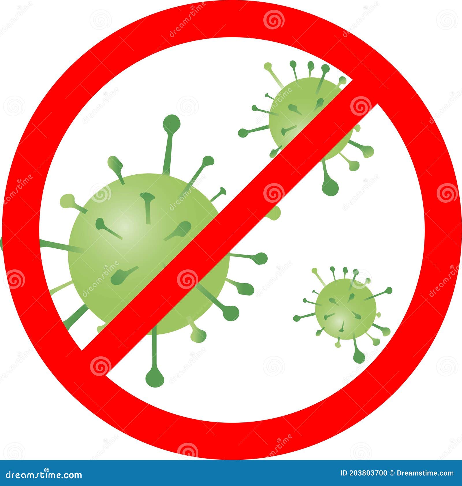 Coronavirus Infection Warning Sign Illustration on a White Background ...