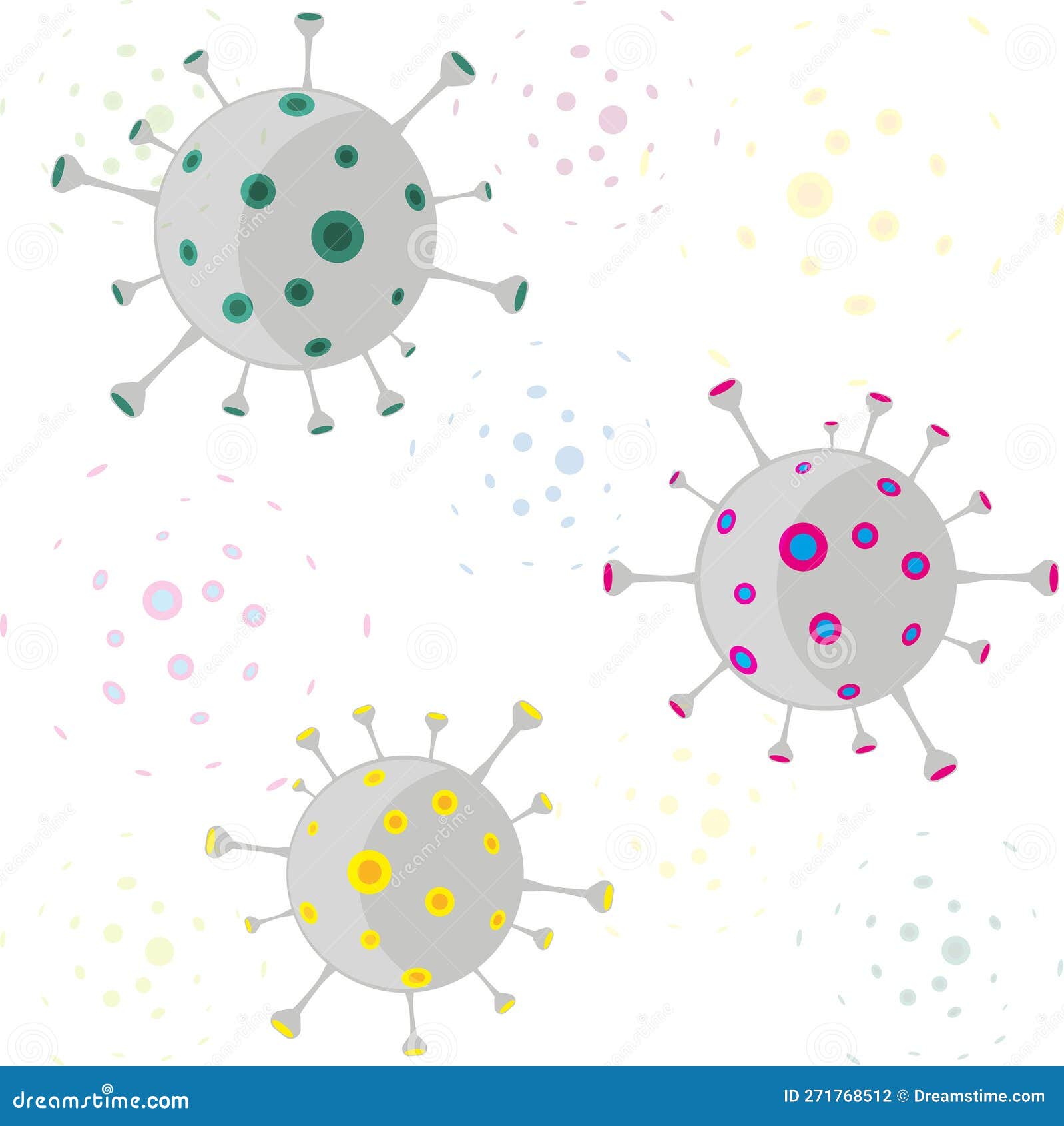 Coronavirus and Influenza Virus.Virus Vectors Icon. White Background ...