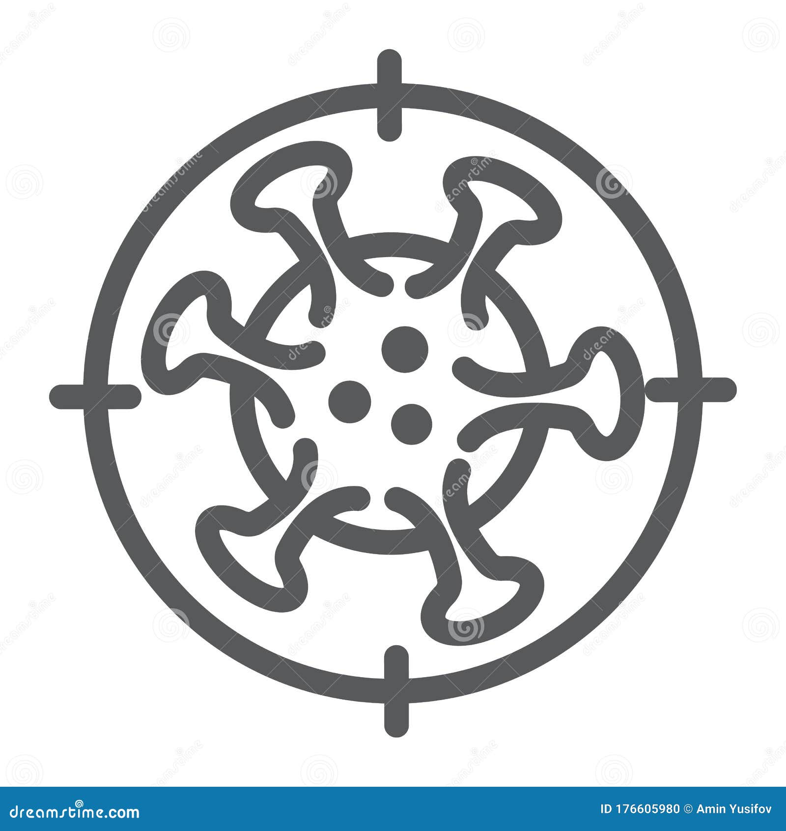 Coronavirus Kill Line Icon, Virus and Microorganism, Covid 19 ...