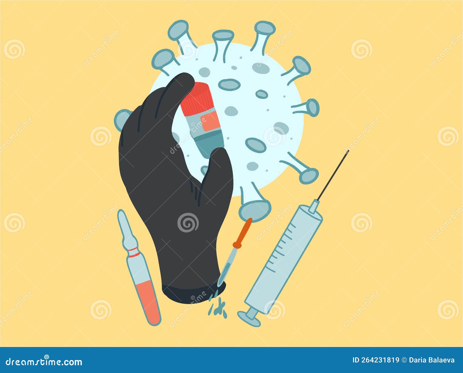 Coronavirus Laboratory Injections Virus Set Stock Vector - Illustration ...