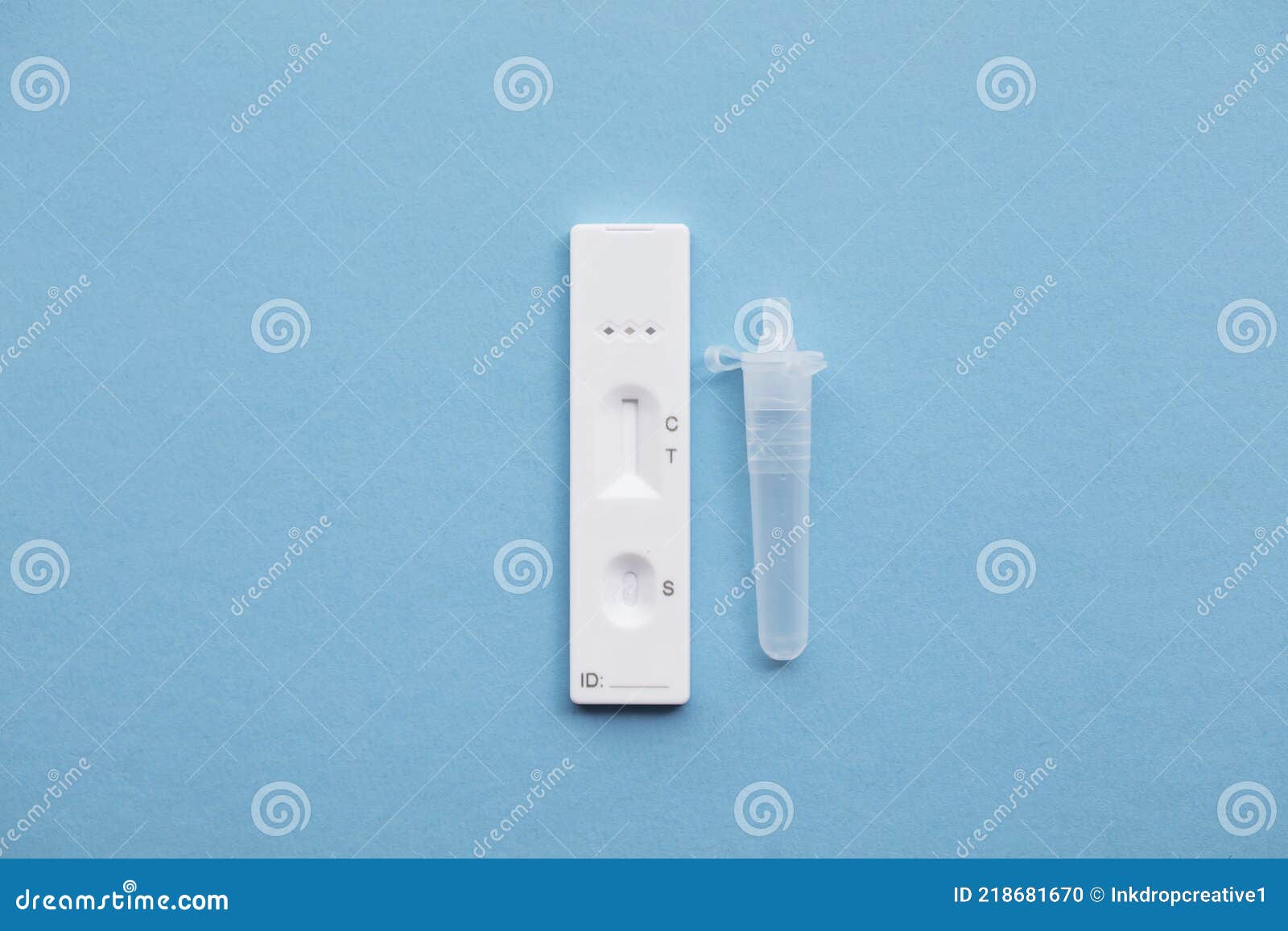 Coronavirus Lateral Flow Home Testing Kit Against a Blue Background ...