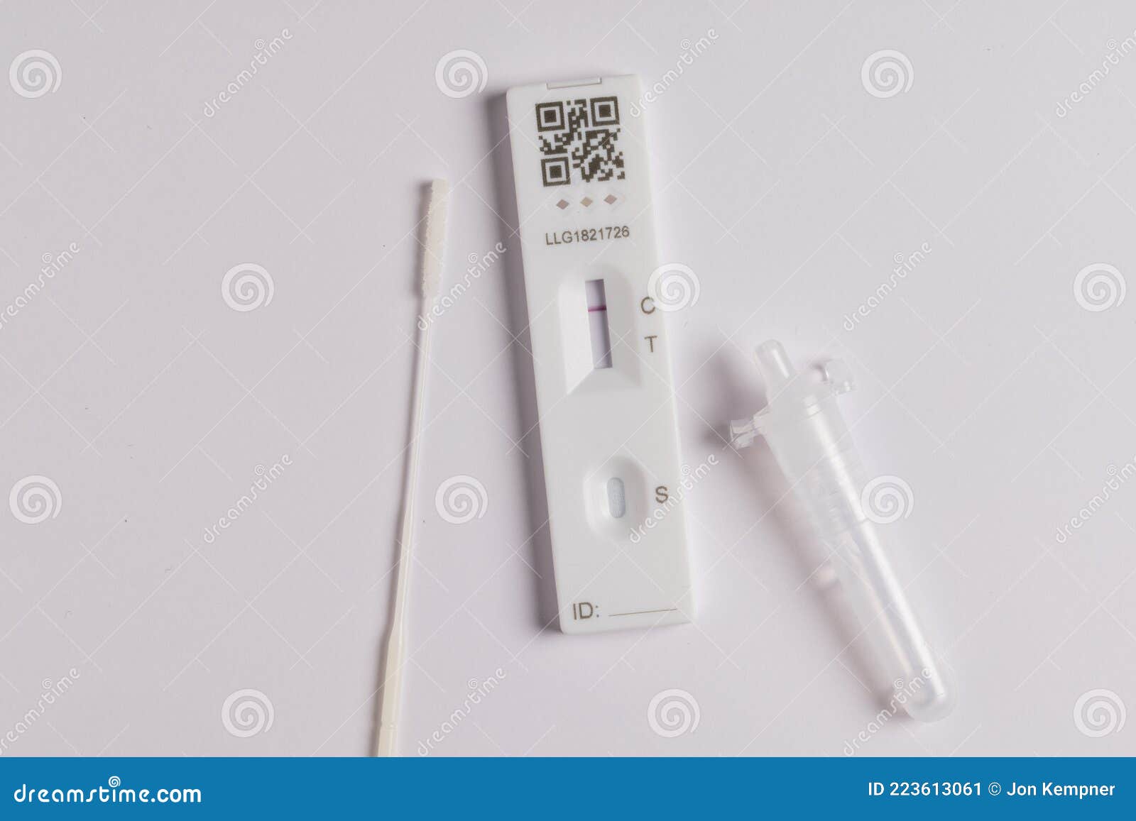 Coronavirus Lateral Flow Self Test Kit on White Background Showing ...