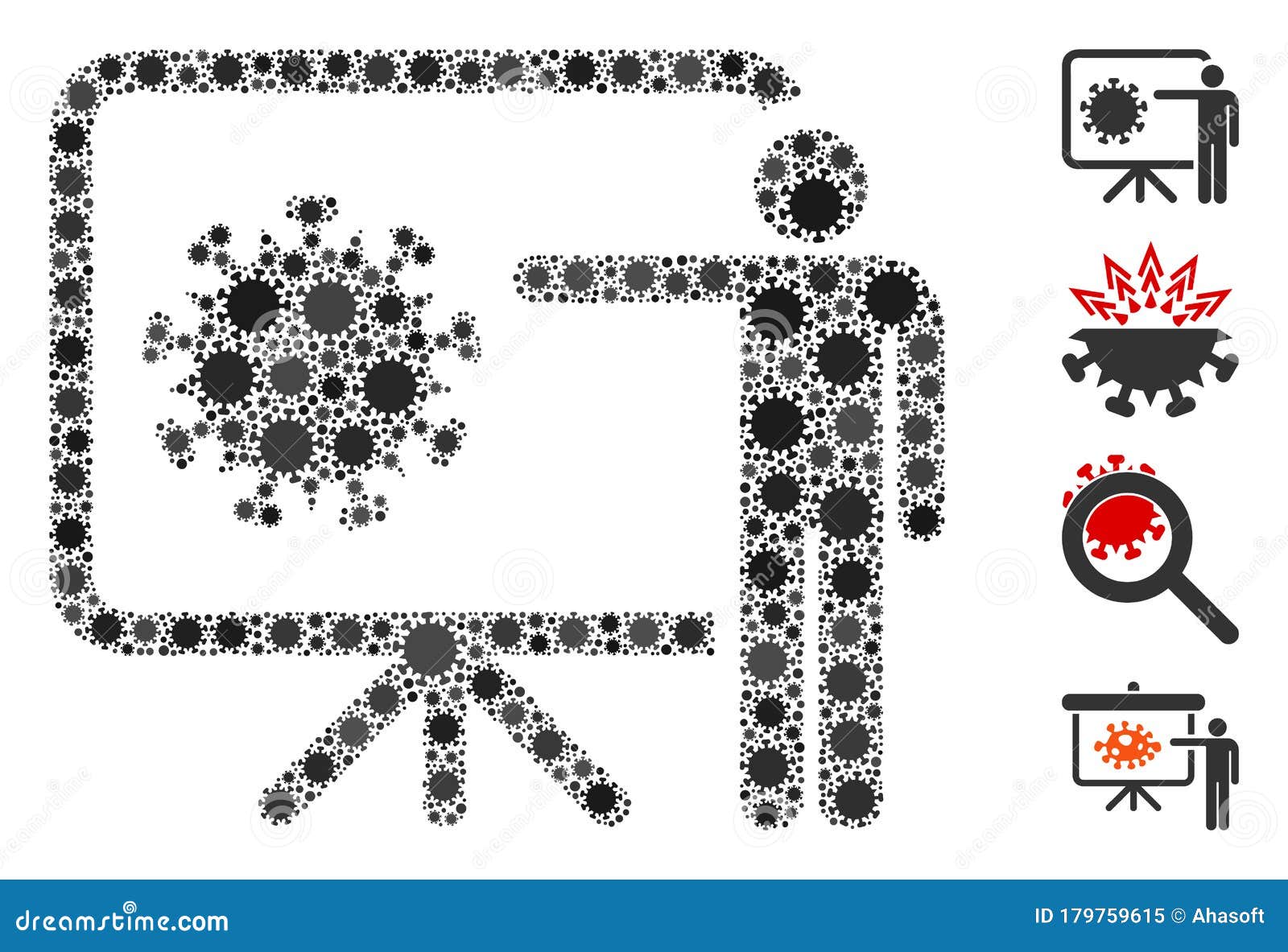 Coronavirus Lecture Collage of CoronaVirus Elements Stock Illustration ...