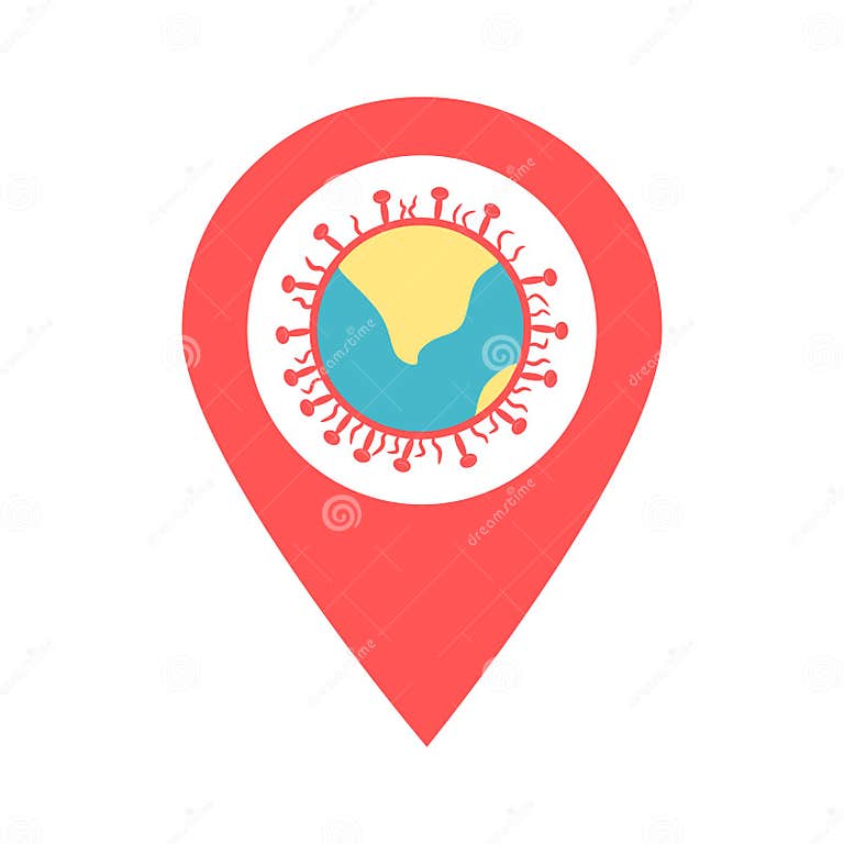 Coronavirus Location Map Pin Pointer Icon. Element of Map Point for Mobile Concept and Web Apps ...