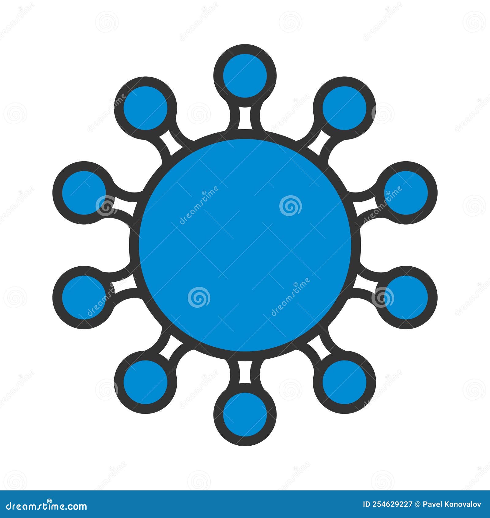 Coronavirus Molecule Icon stock vector. Illustration of disease - 254629227