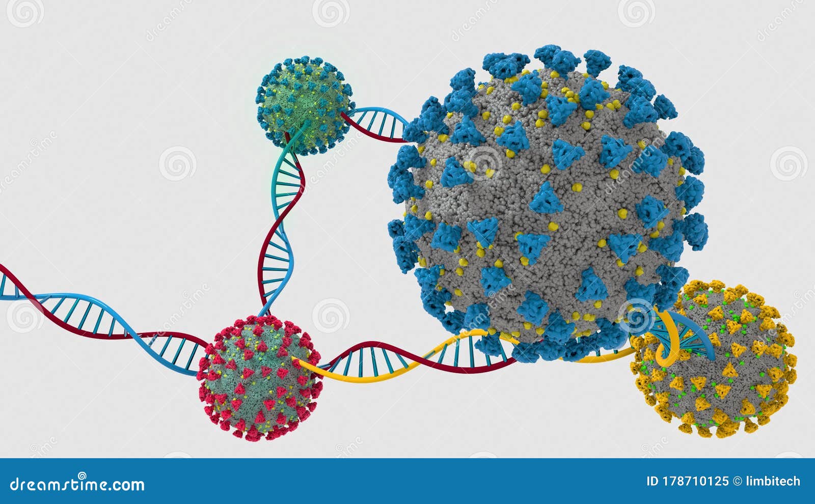 Coronavirus Mutation DNA Helix 3D Illustration Stock Illustration ...