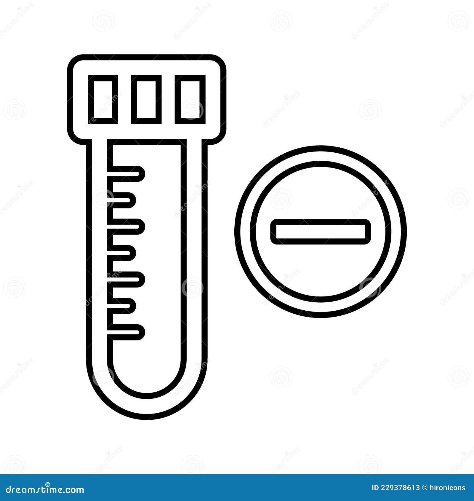 Coronavirus, Negative, Test Outline Icon. Line Art Vector Stock ...