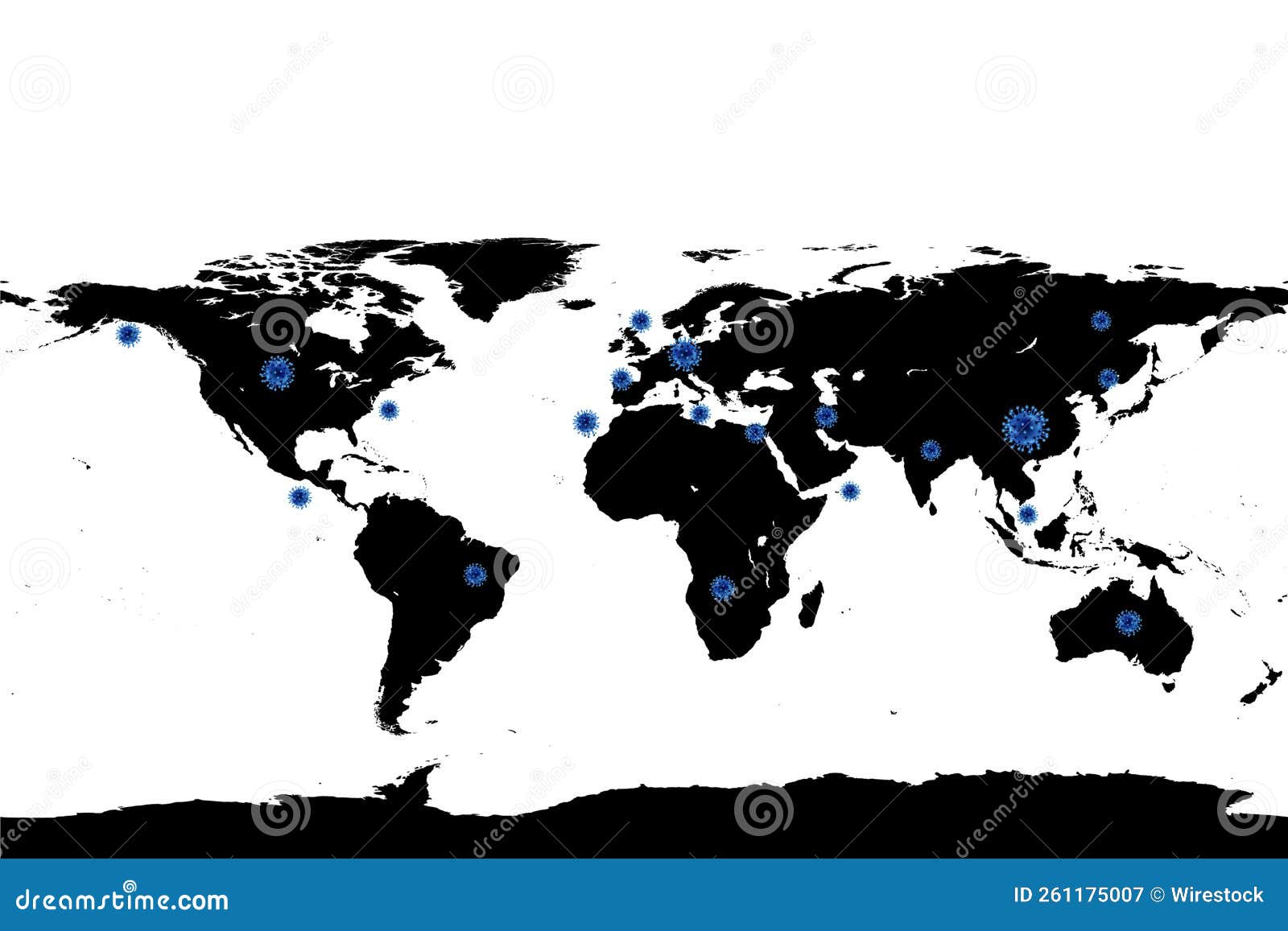 Coronavirus Outbreak Spread on Map in White Background Stock Image ...