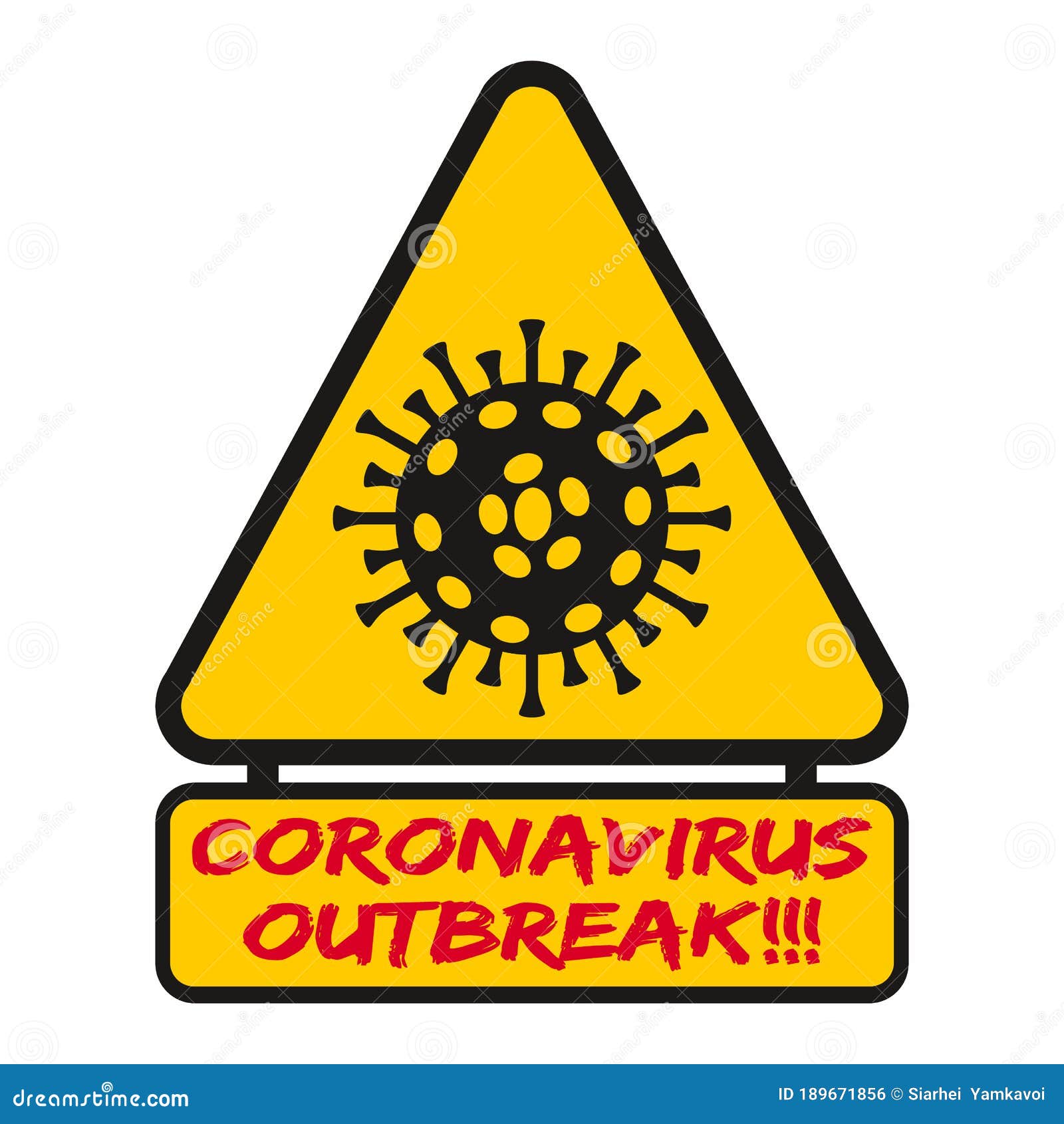 Coronavirus Outbreak Warning and Attention Sign. Warning in a ...