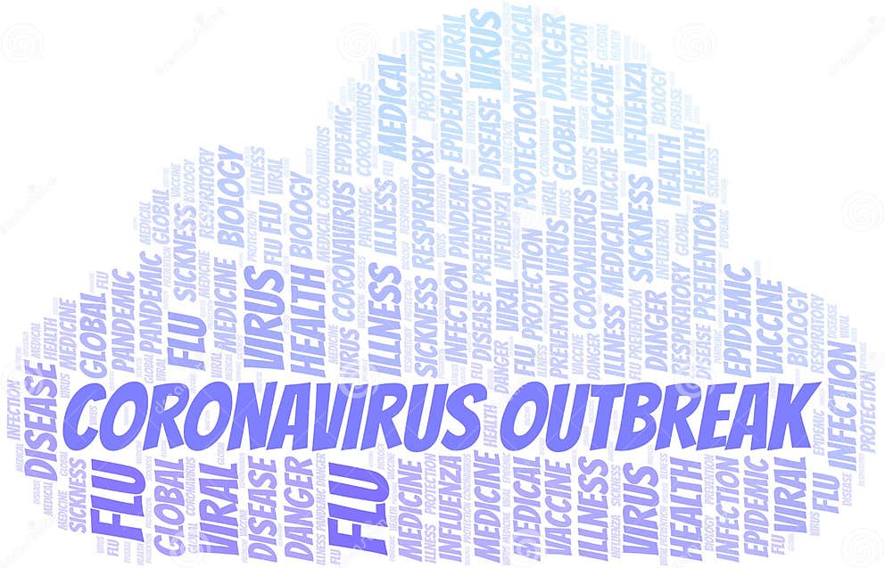Coronavirus Outbreak Word Cloud on White Background Stock Illustration ...