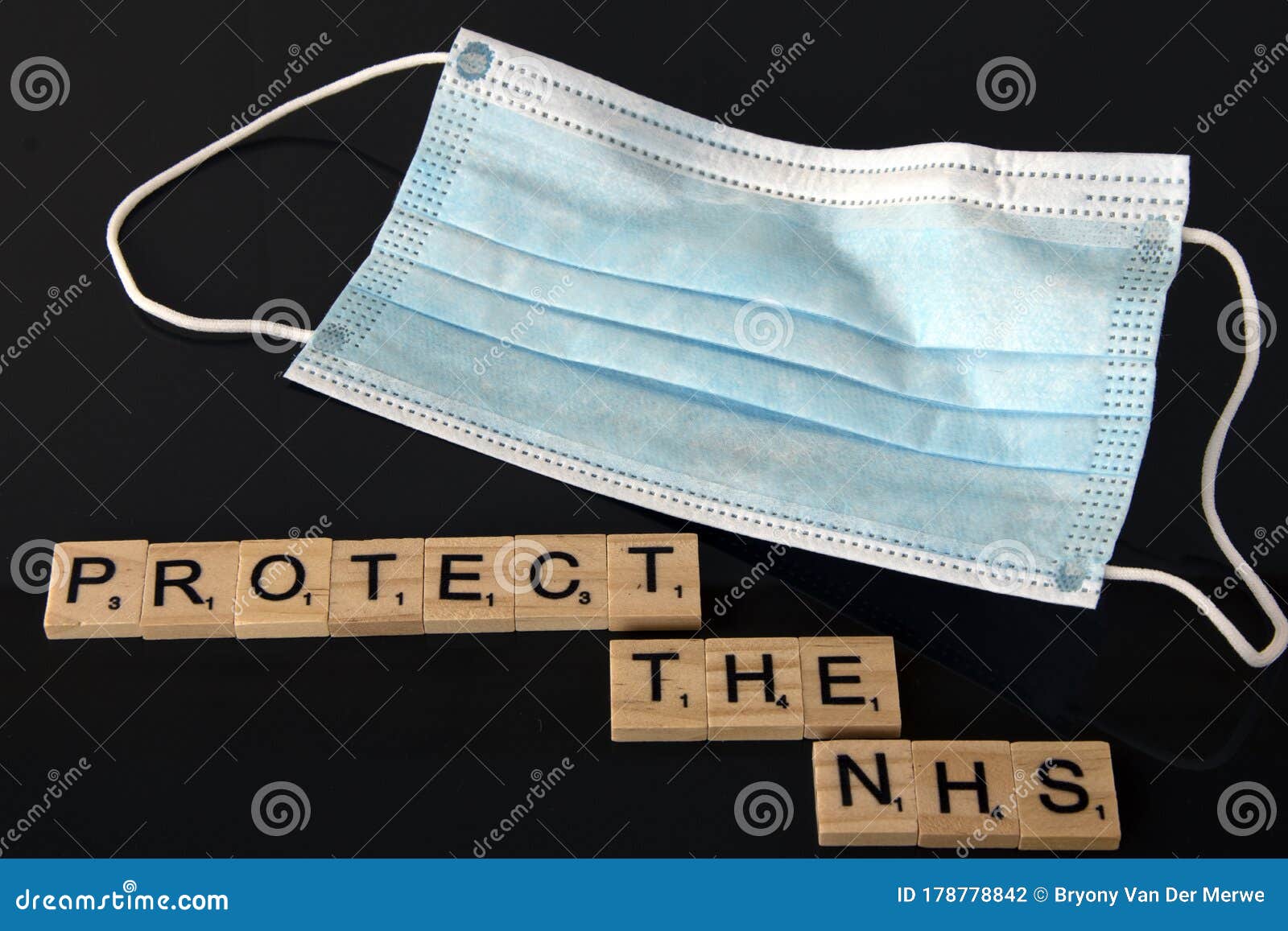 Coronavirus Pandemic, Mask with PROTECT the NHS in Words, White ...