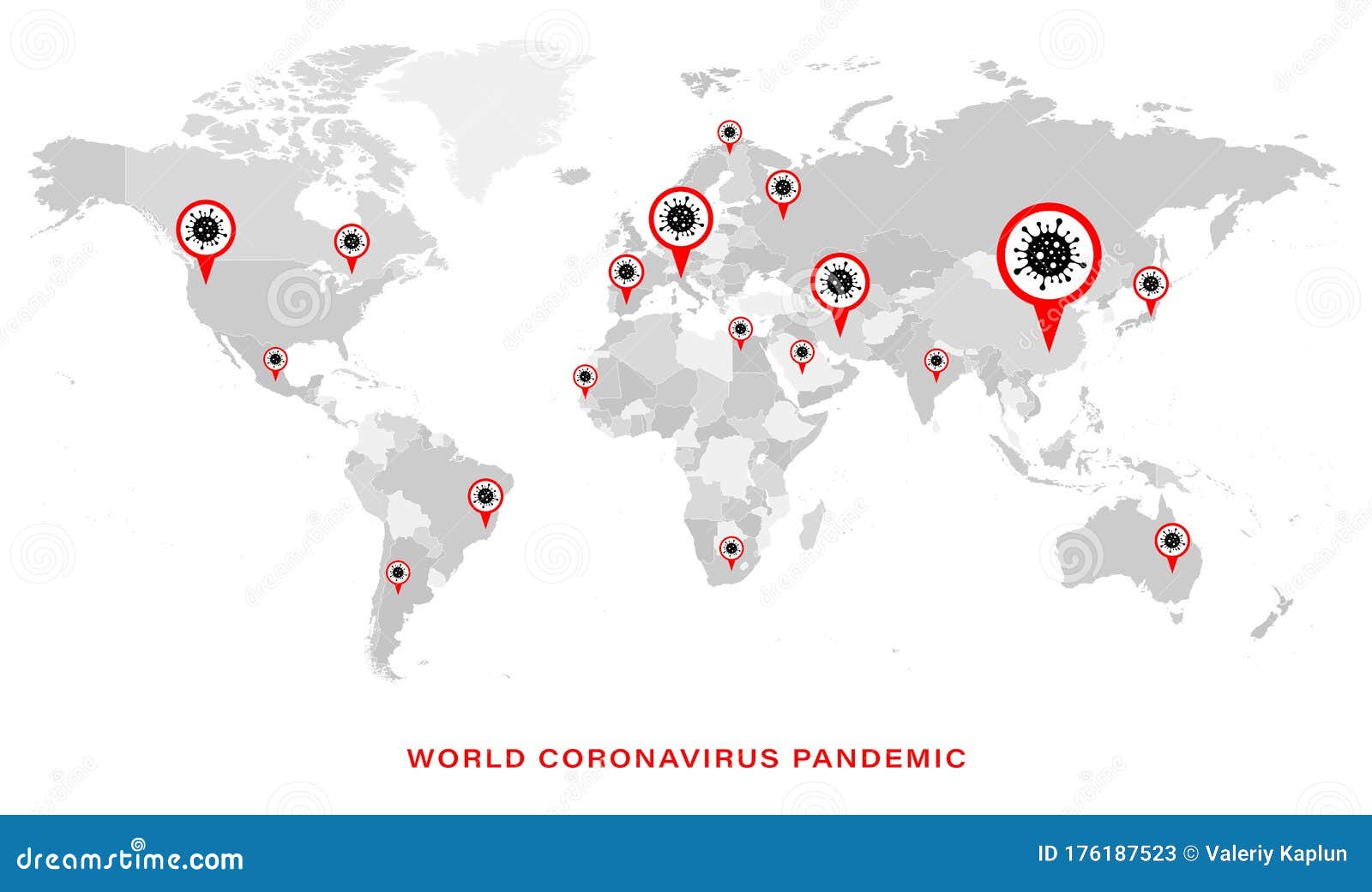 Coronavirus Pandemic Worldmap. 2019-nCoV. Map of the World Pandemic ...