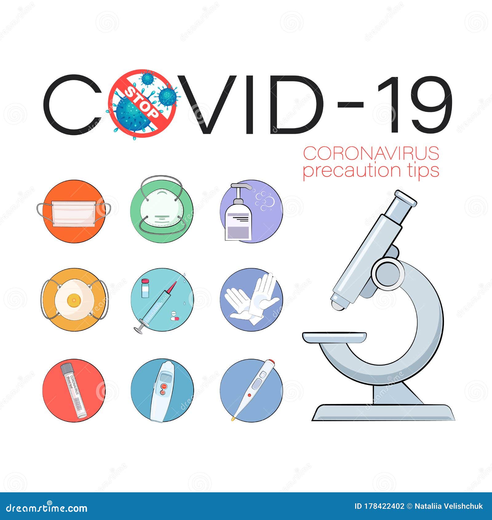Coronavirus Precaution Tips. Vector Line Art Illustration Set ...