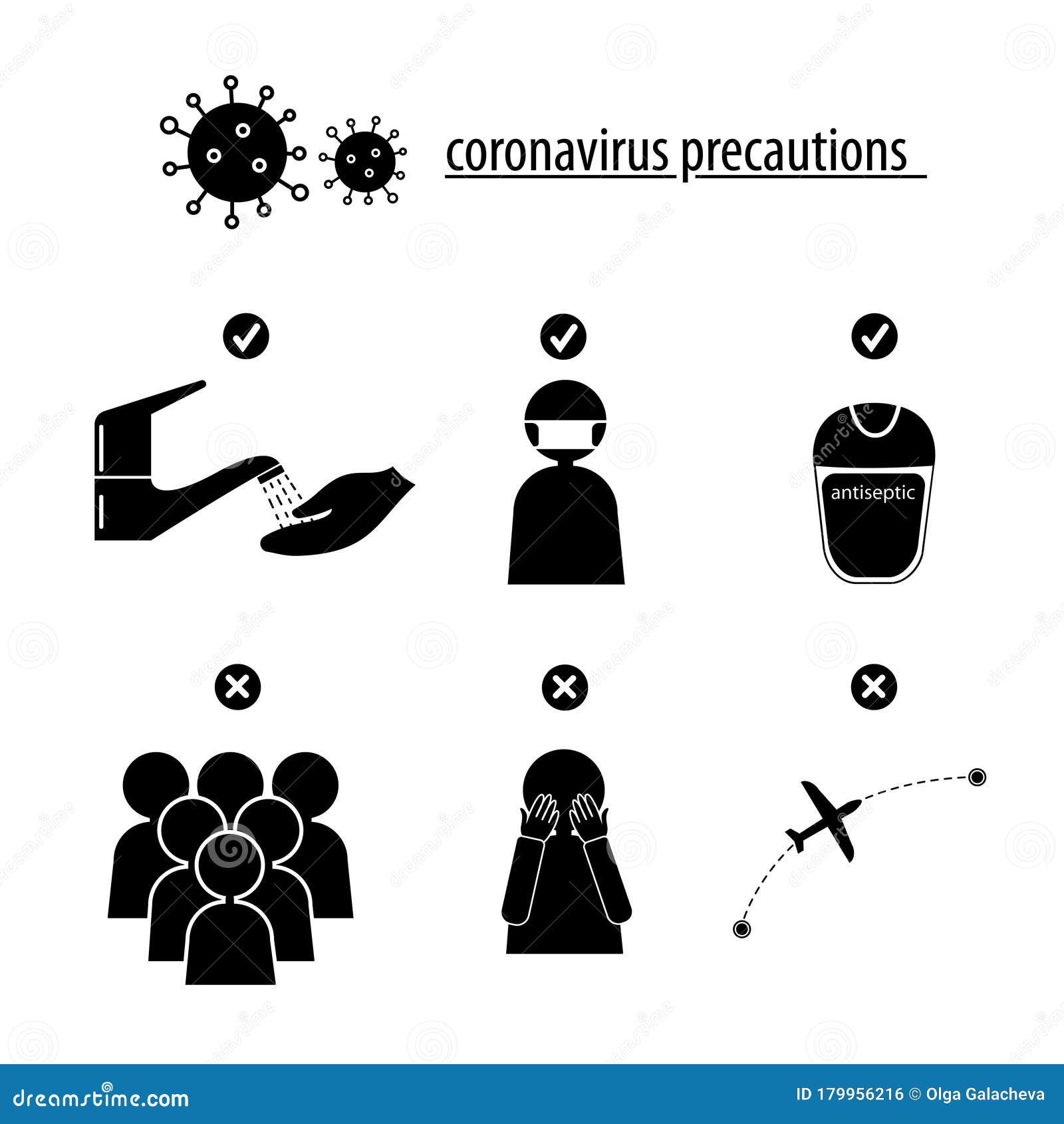 Coronavirus Precautions, Coronavirus Vector Icon Set Stock Vector ...