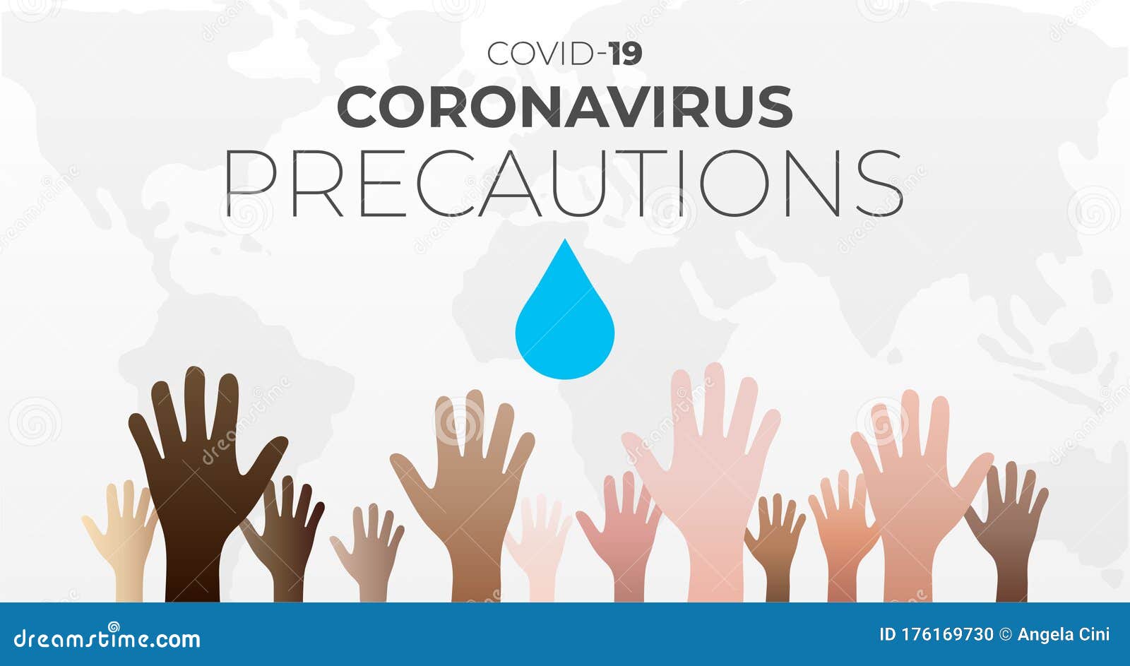 Coronavirus Precautions Wear Masks, Gloves, Wash Hands Illustration ...