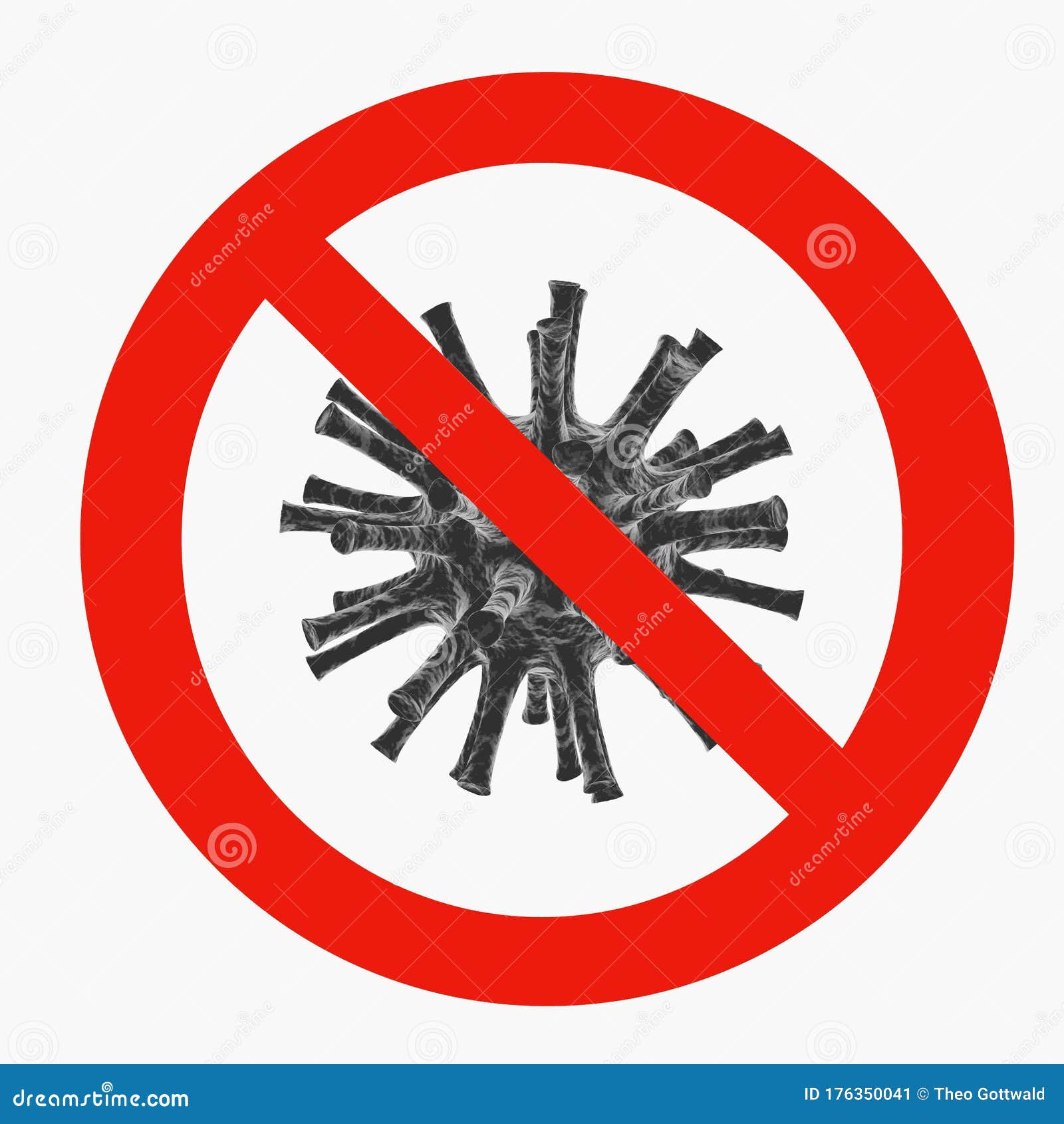 Coronavirus Prohibition Mark Stock Image - Image of virus, prohibited ...