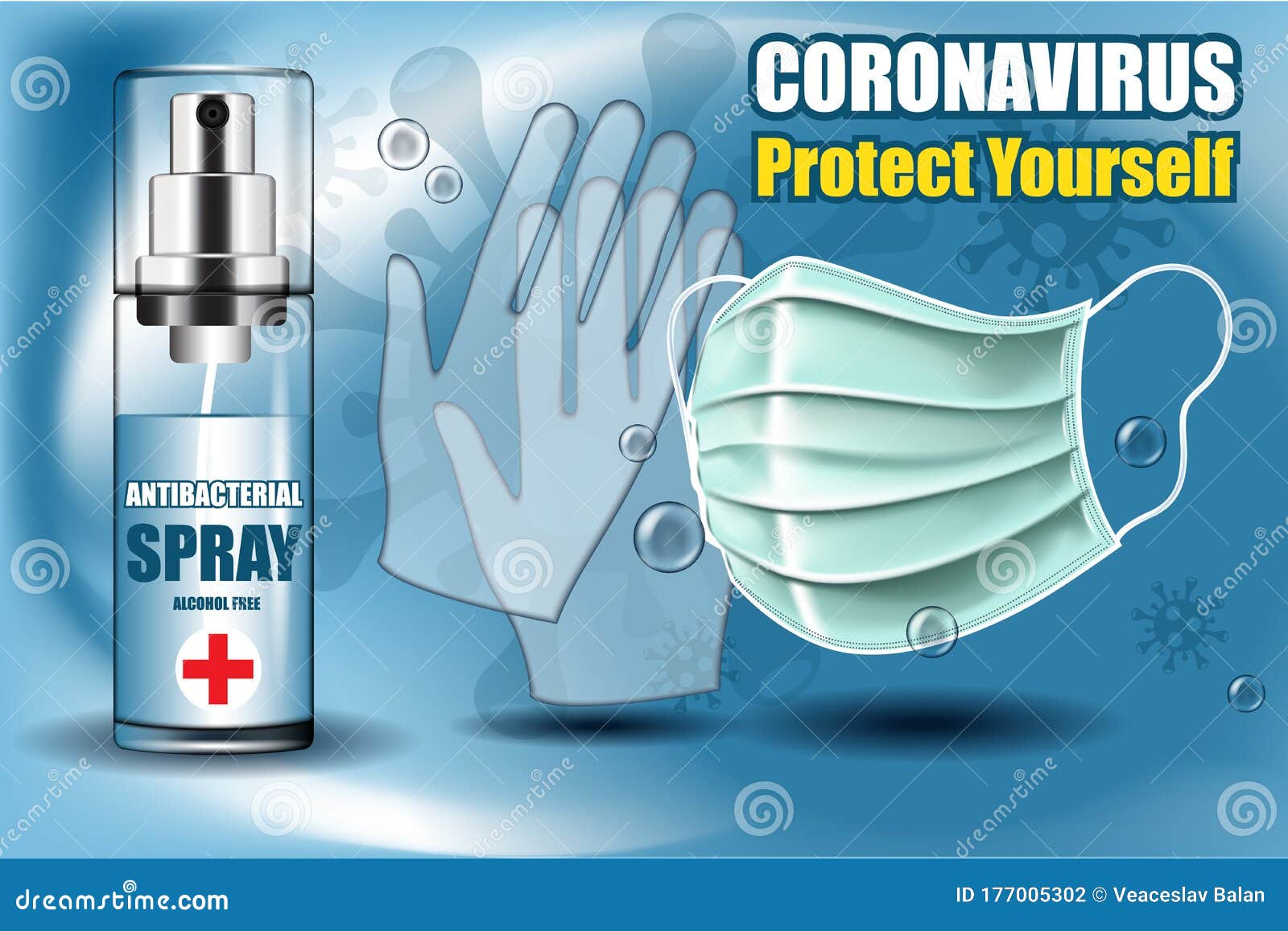 Coronavirus, Protect Yourself a Poster with Epidemic Protection Stock ...