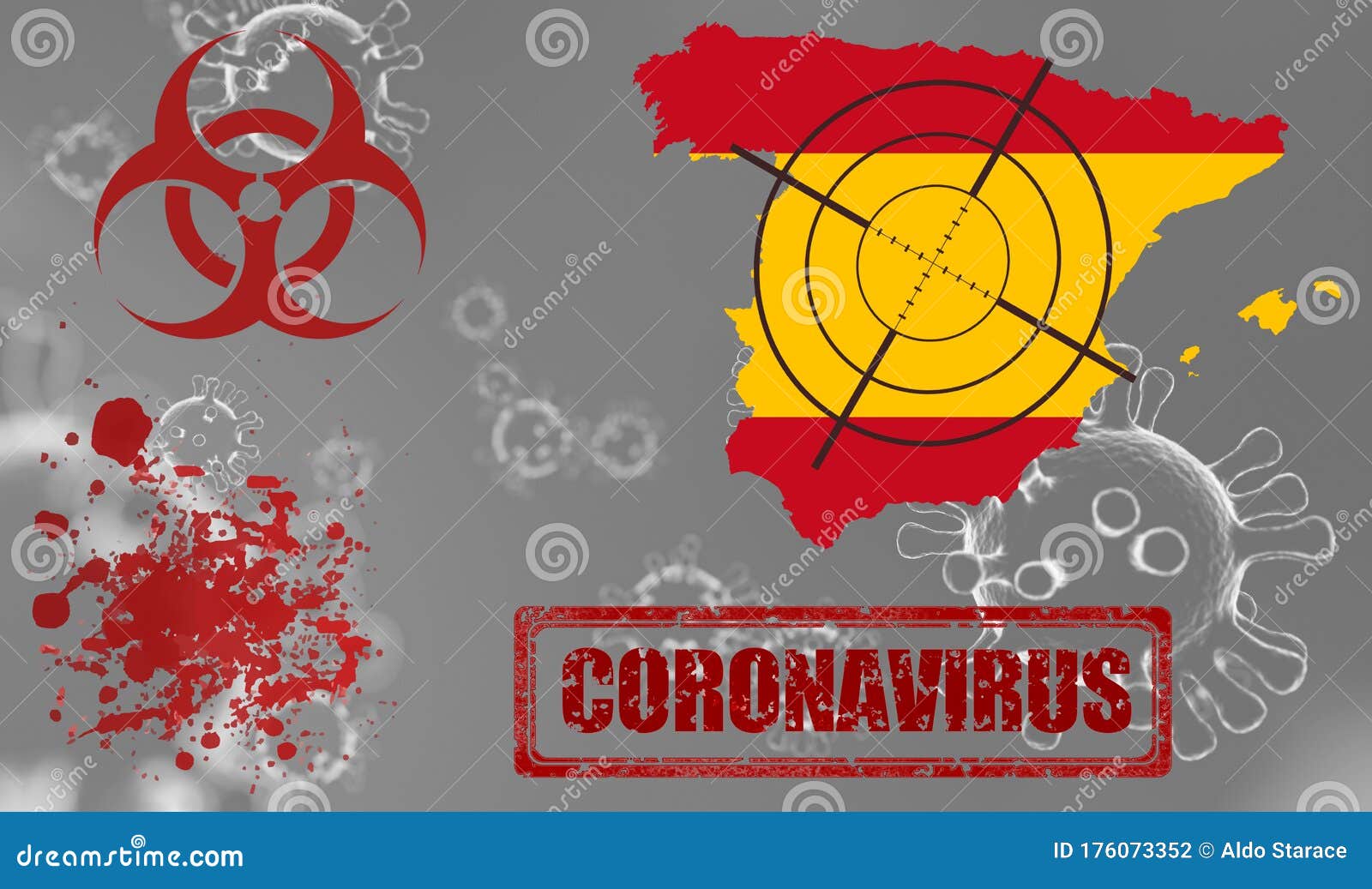 Spain Map With Virus Picture COVID-19 Royalty-Free Stock Photo ...
