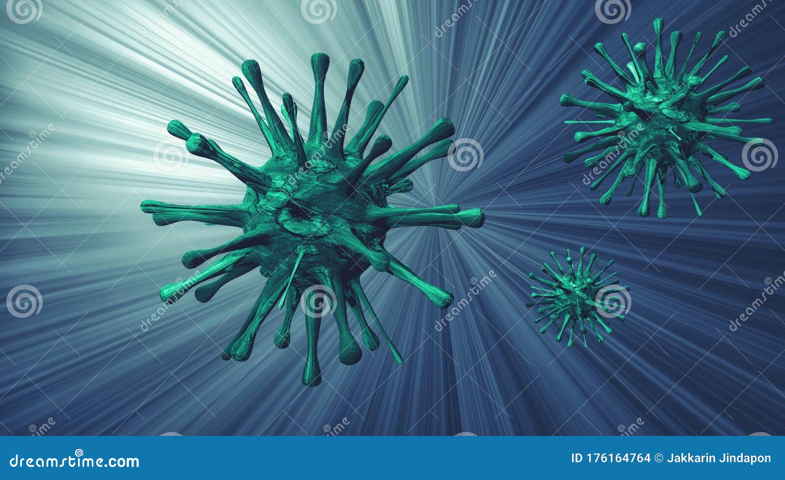 3D Render Virus Spreads Background Stock Illustration - Illustration of ...