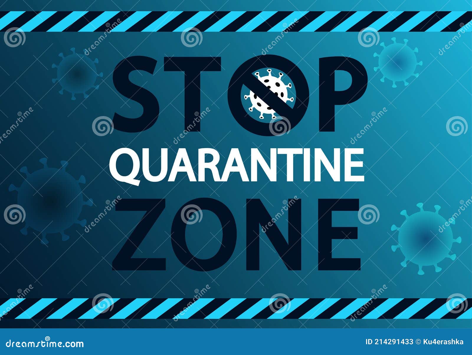 Coronavirus, Stop Quarantine Zone Concept Background Stock Vector ...