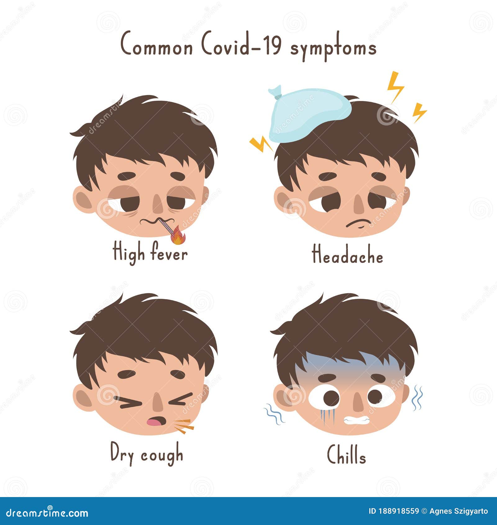 Coronavirus Symptoms Illustration Stock Vector - Illustration of fever ...