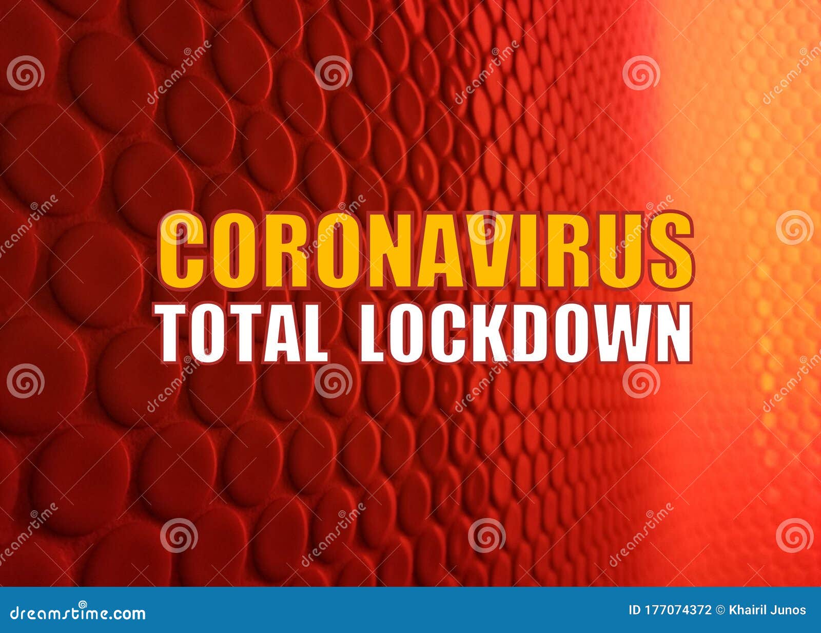 Coronavirus Total Lockdown on a Red Background Stock Illustration ...