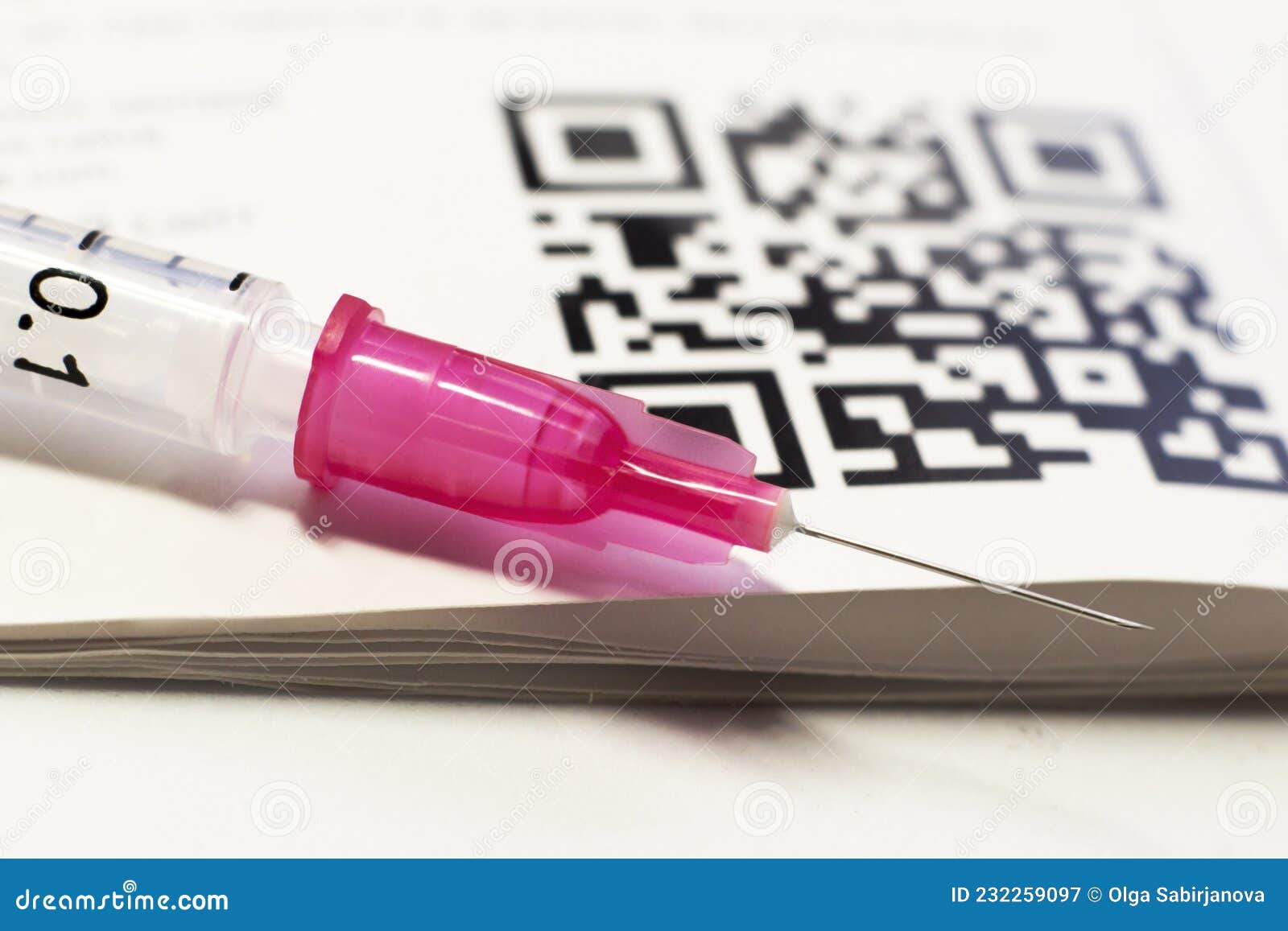 Coronavirus Vaccination, Syringe Needle and QR Code Stock Image - Image ...