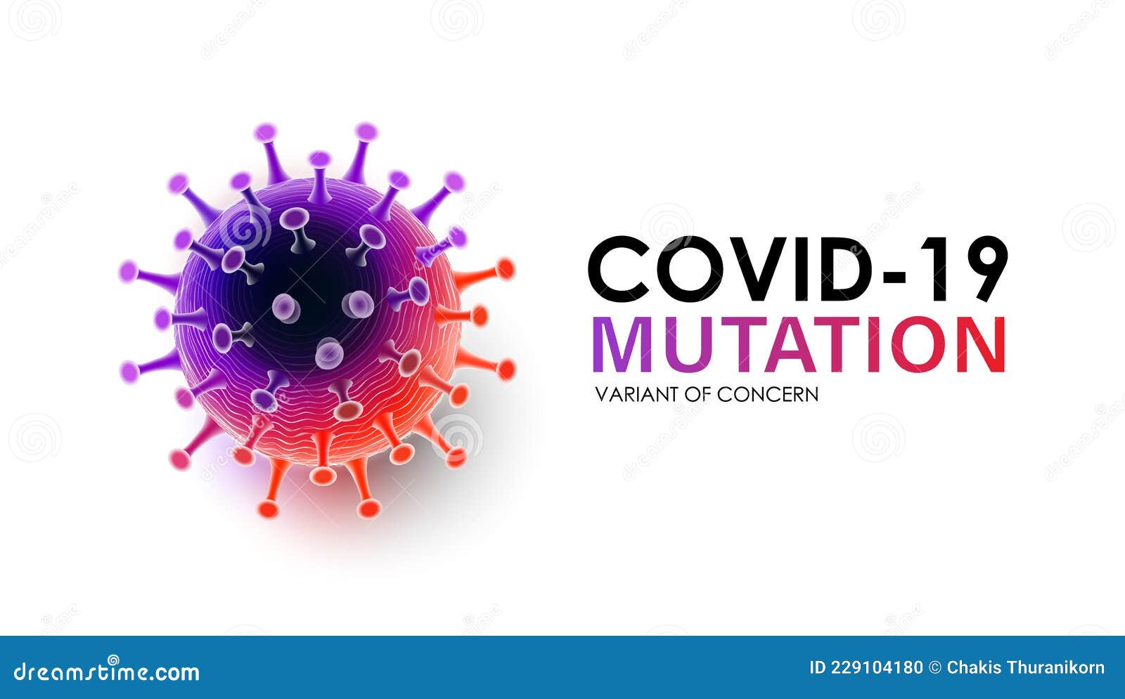 Coronavirus Variant Disease, COVID-19 Mutation with Typography, Variant ...